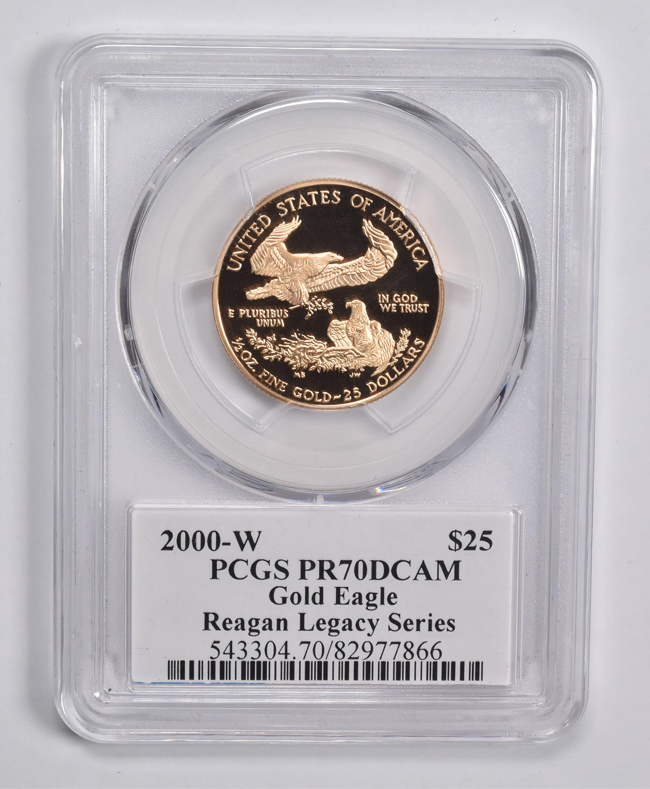 PR70 DCAM 2000-W $25 American Gold Eagle 1/2 Oz Gold Signed Reagan ...