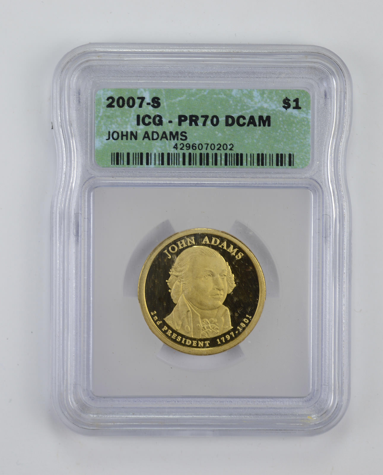 PR70 DCAM 2007-S John Adams Presidential Dollar - Graded ICG | Property ...