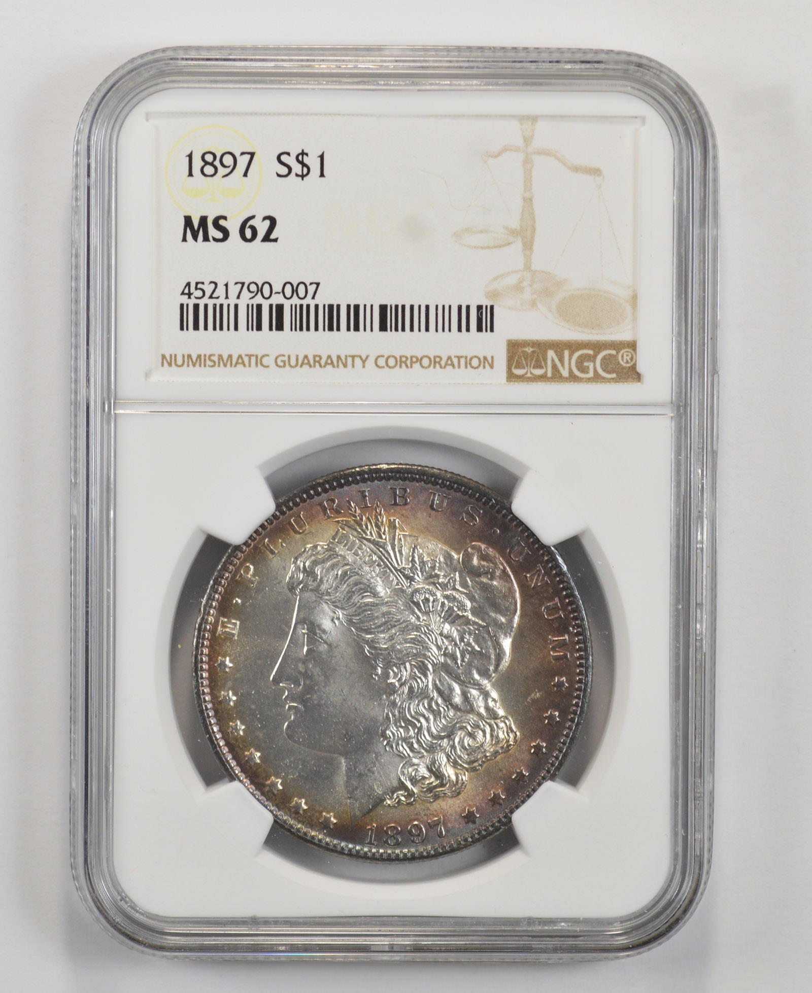 Professionally Graded 1897 Morgan Silver Dollar Morgan Silver Dollar ...