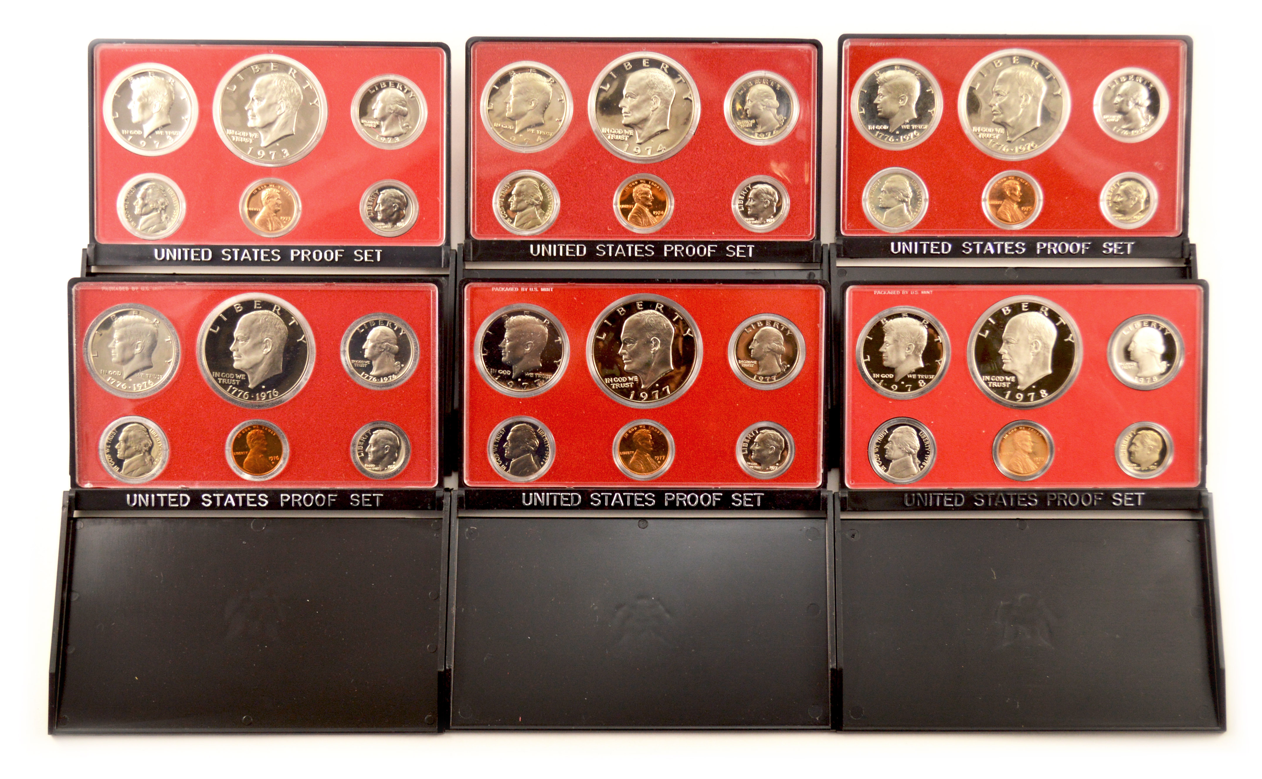 Proof Set Run 1973-1978 - Including 6 Sanfrancisco Proof Sets ...