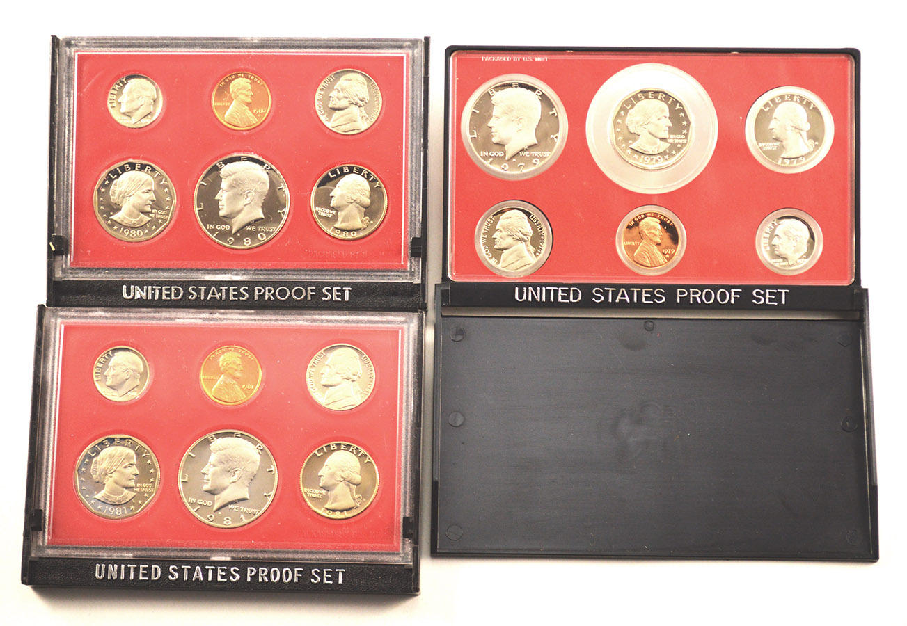 Proof Set Run From 1979-1981 - Includes 3 Susan B Anthony Coins! Proof ...