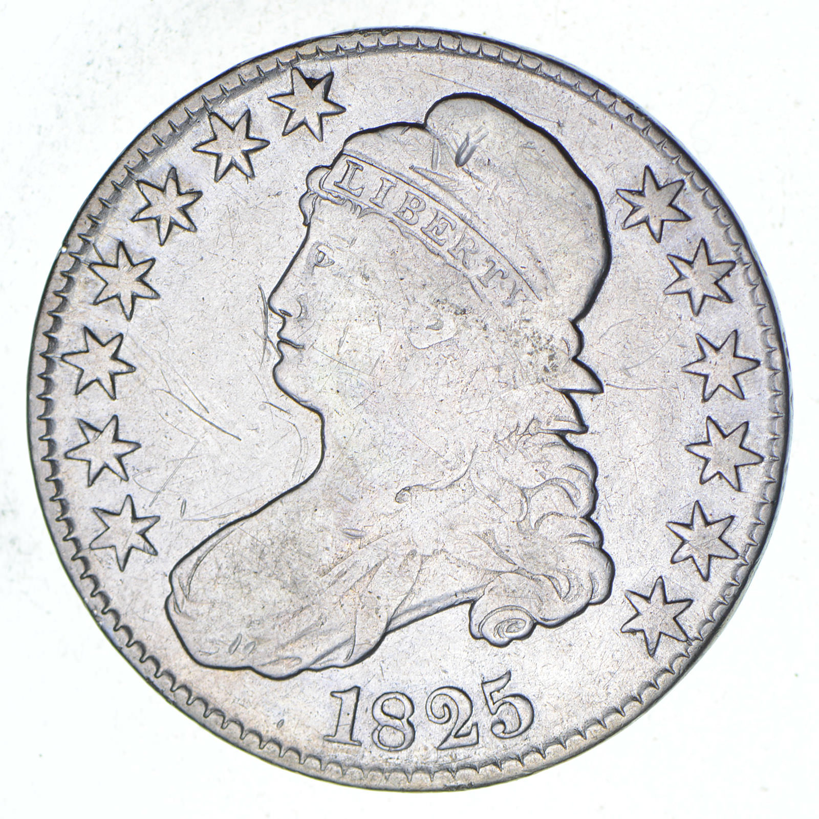Rare 1825 BUST Half Dollar Great Detail United States Type Coin