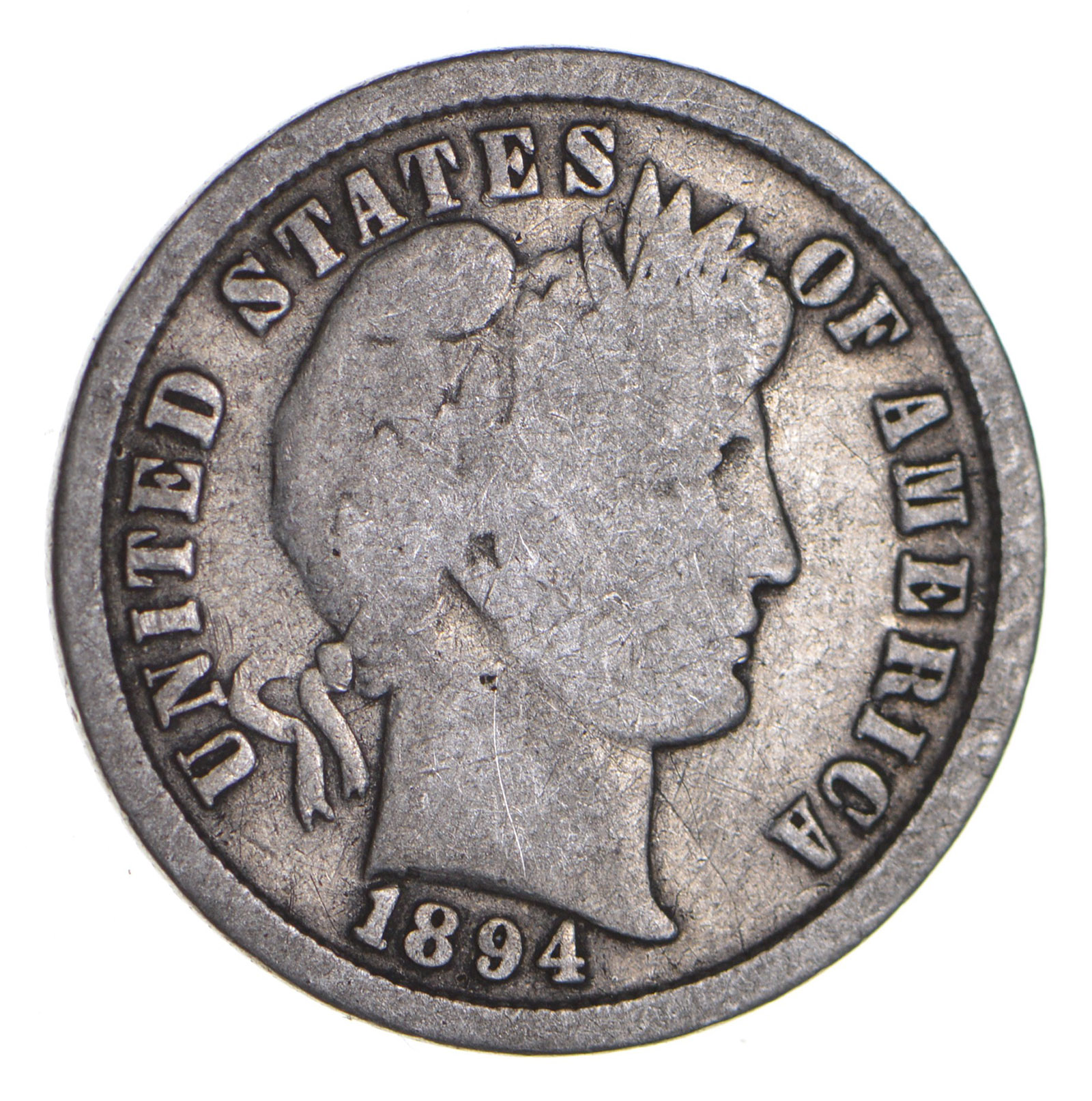 Rare - 1894 Barber Silver Dime - 90% Silver - US Coin - Mnted in ...