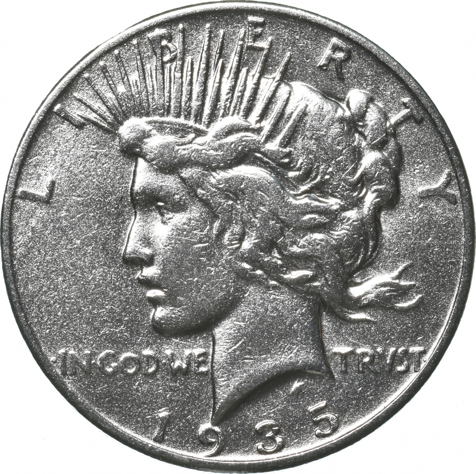 RARE - 1935 Peace Silver Dollar - Very TOUGH - High Redbook | Property Room