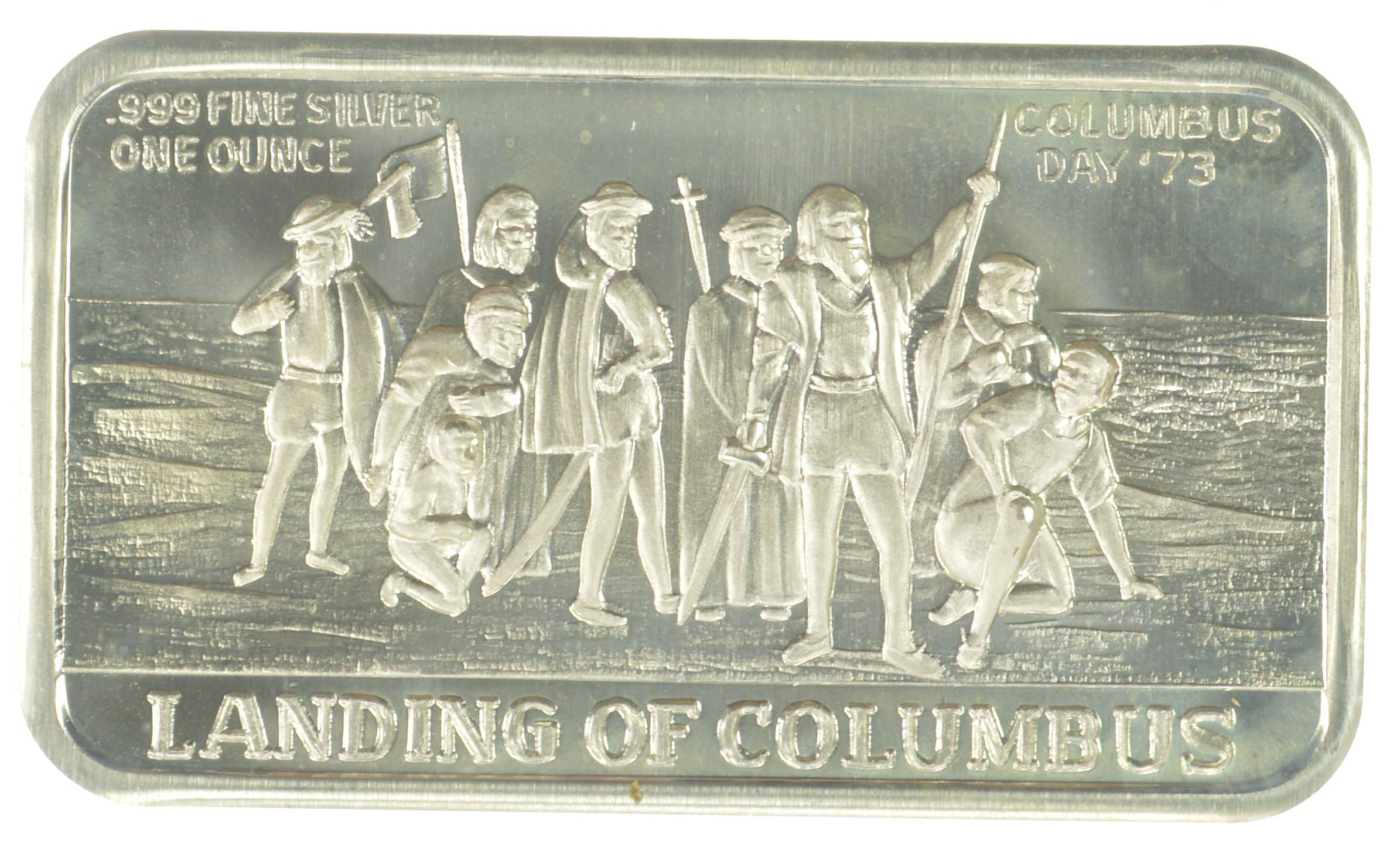Rare 1970's Limited - 1 Oz Silver Columbus Day '73 Landing Of Columbus ...
