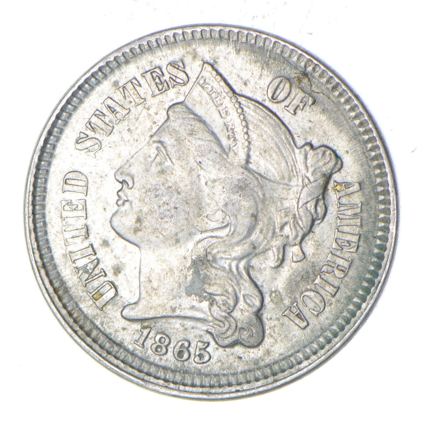 RARE ***3***THREE***Cent*** - 1865 Three Cent Nickel Piece - Rare in ...