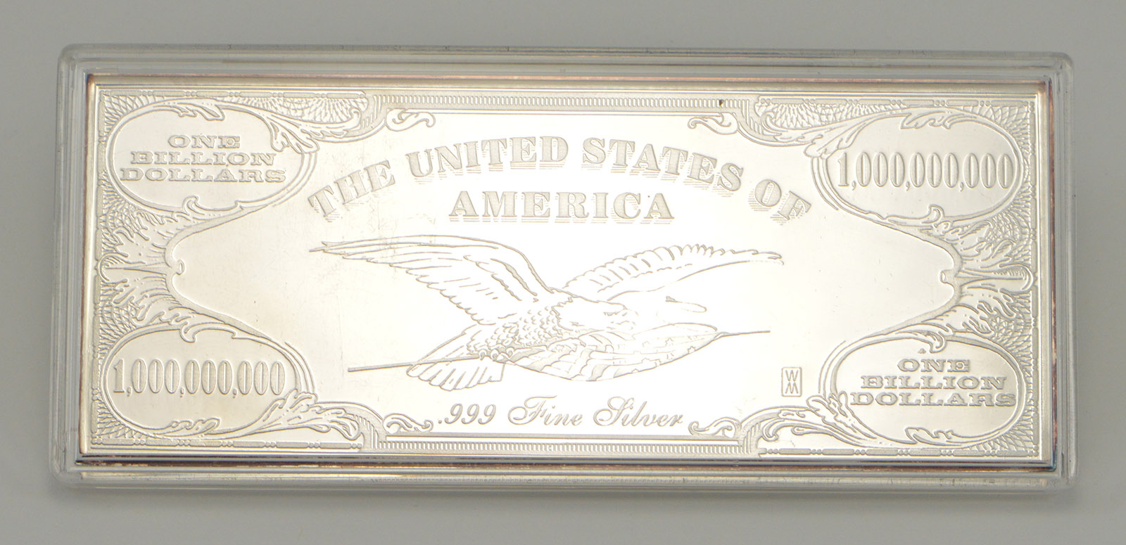 Rare - 4.1 T Oz .999 Fine SILVER $1,000,000,000.00 Bill Bar Design ...