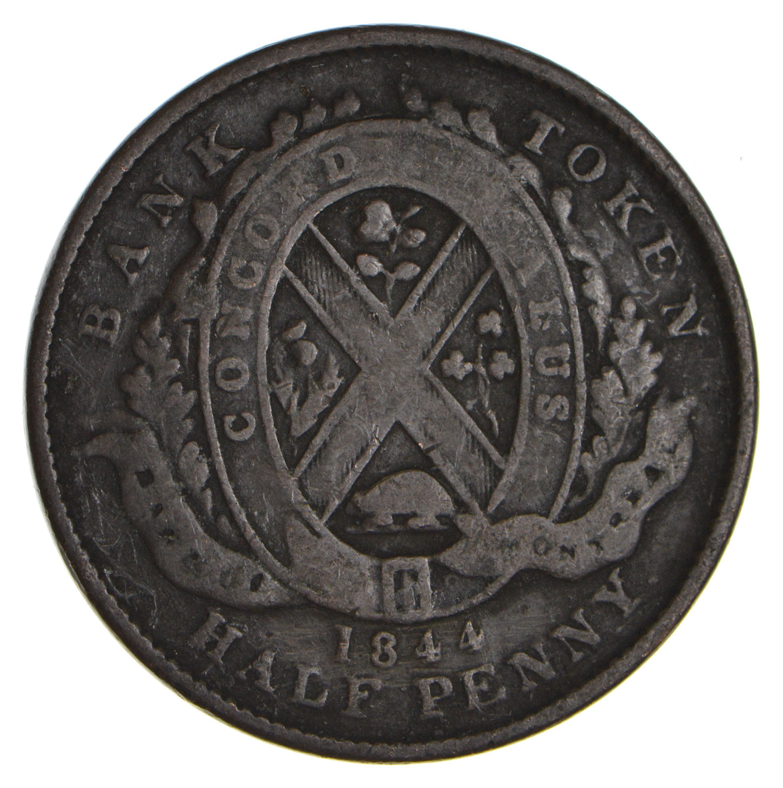 RARE Canadian Bank Token 1844 - Early Copper Coin | Property Room