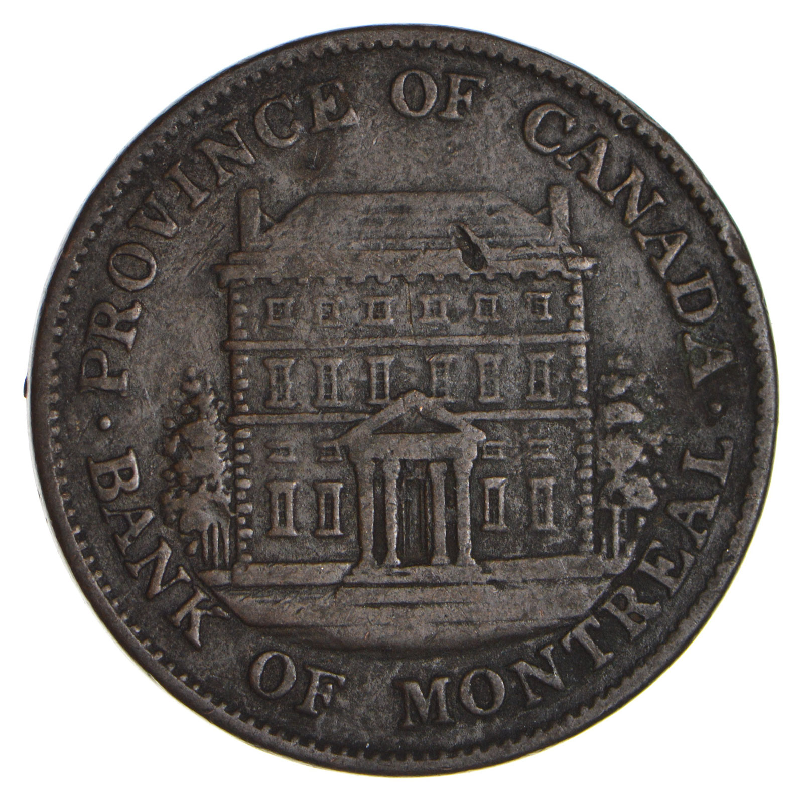 RARE Canadian Bank Token 1844 - Early Copper Coin | Property Room