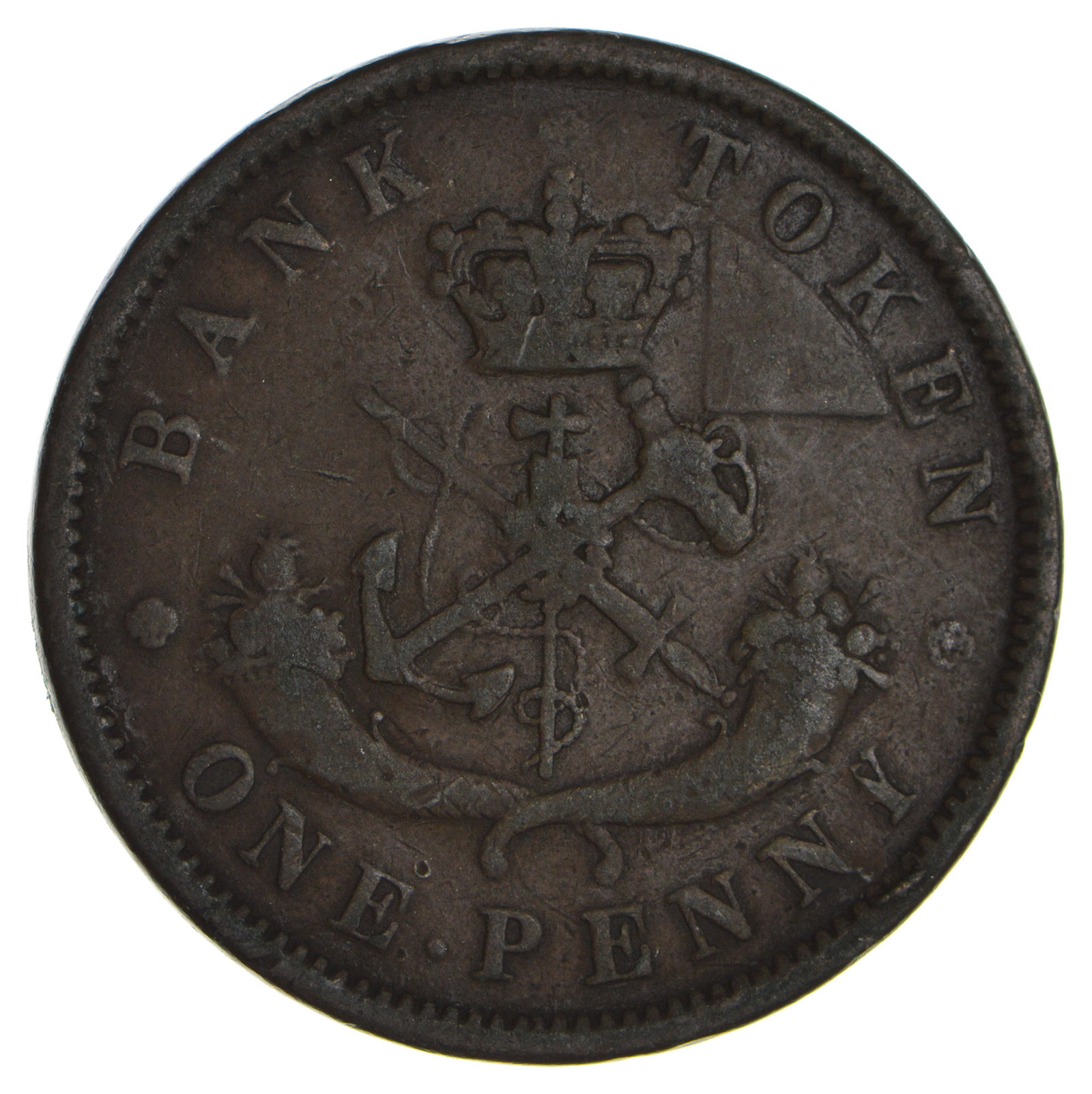 RARE Canadian Bank Token 1854 - Early Copper Coin | Property Room