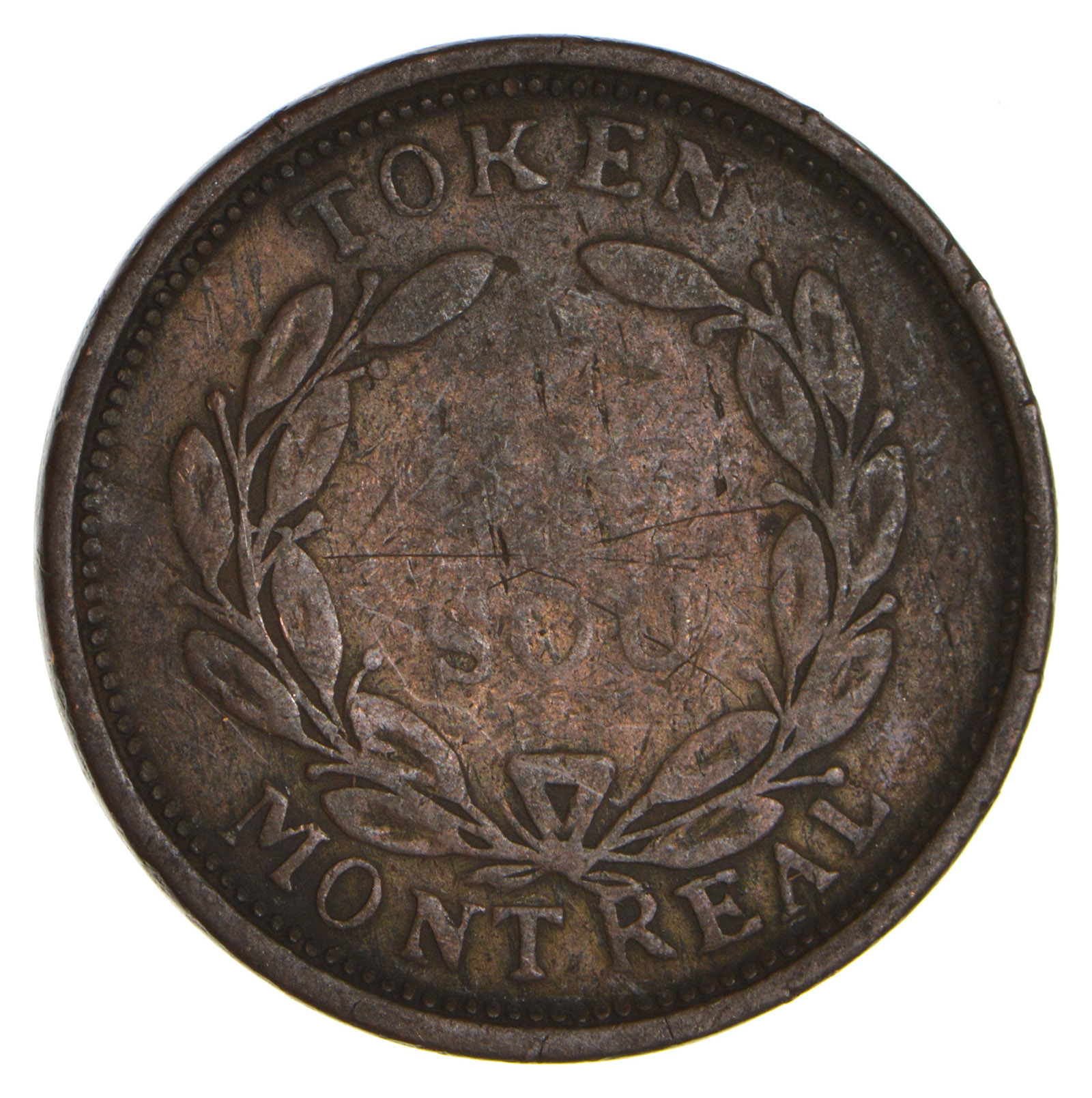 RARE Canadian Bank Token No Date - Early Copper Coin | Property Room