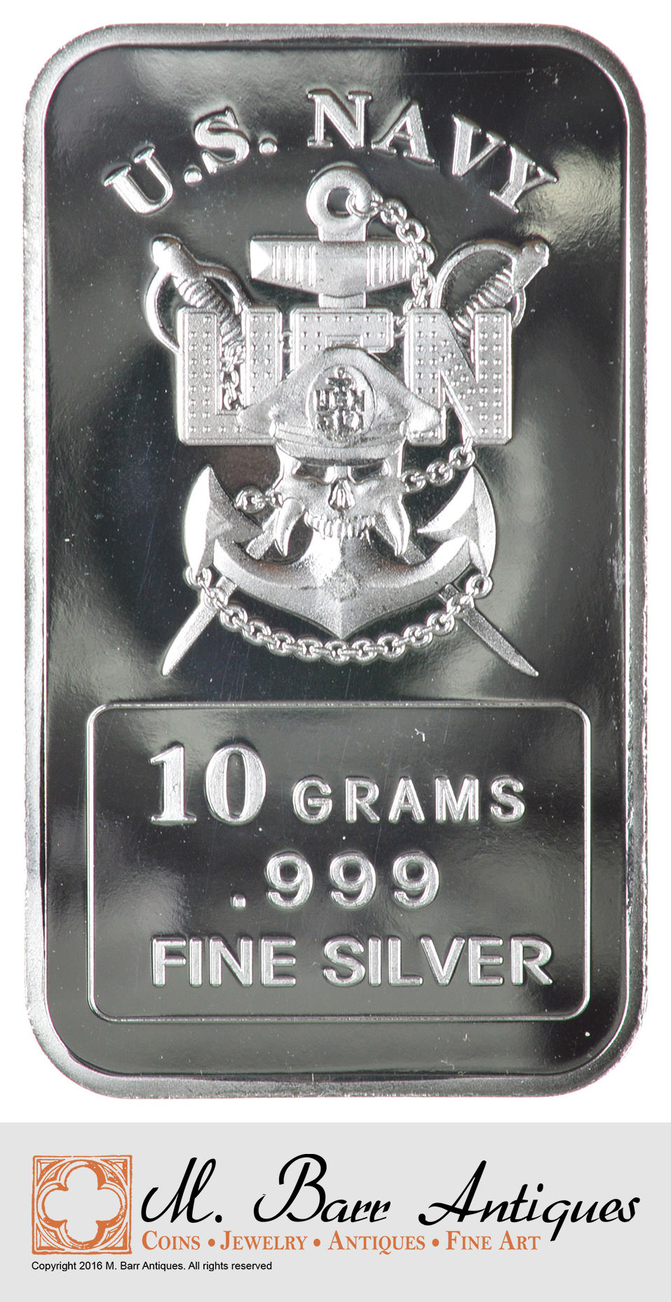 Rare Limited Edition .999 Fine Silver U.S. Navy Commemorative Bar 10 ...