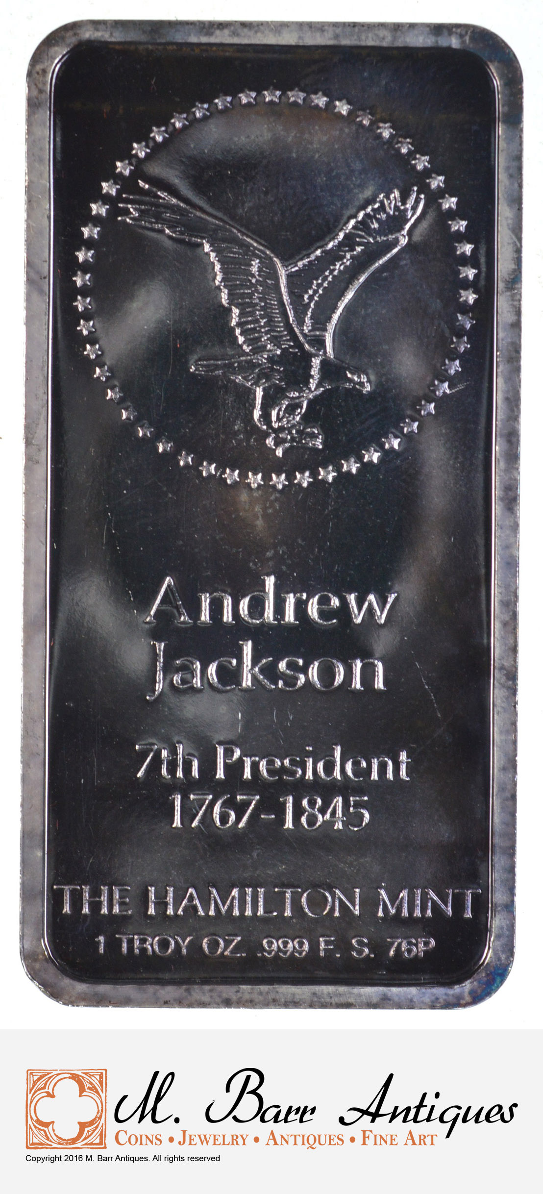 Rare - Limited Edition Presidential Cameos - Hamilton MInt - 1 Troy Oz ...