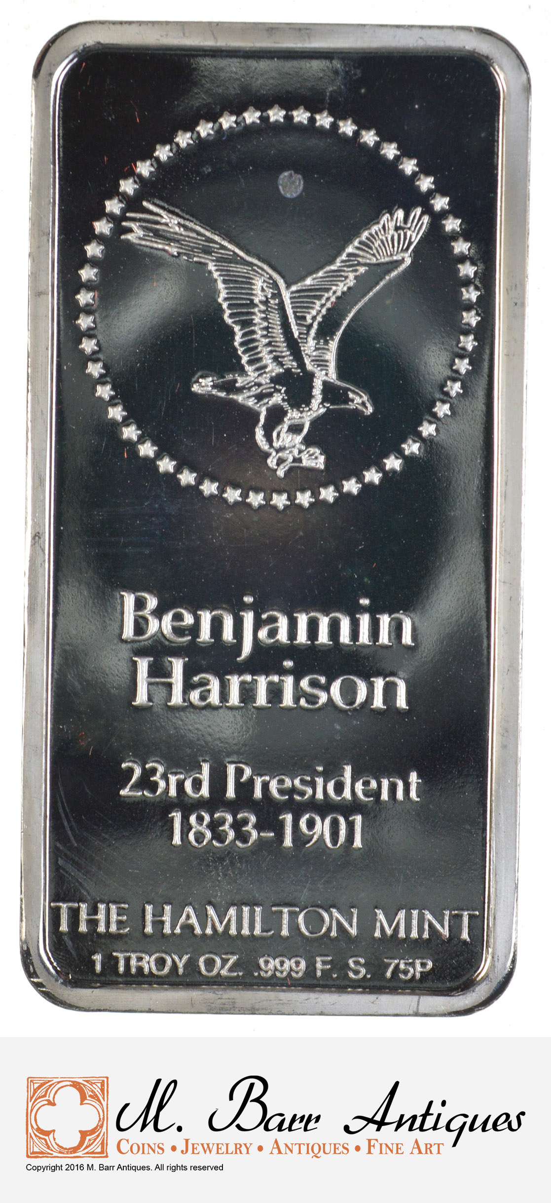 Rare - Limited Edition Presidential Cameos - Hamilton MInt - 1 Troy Oz ...