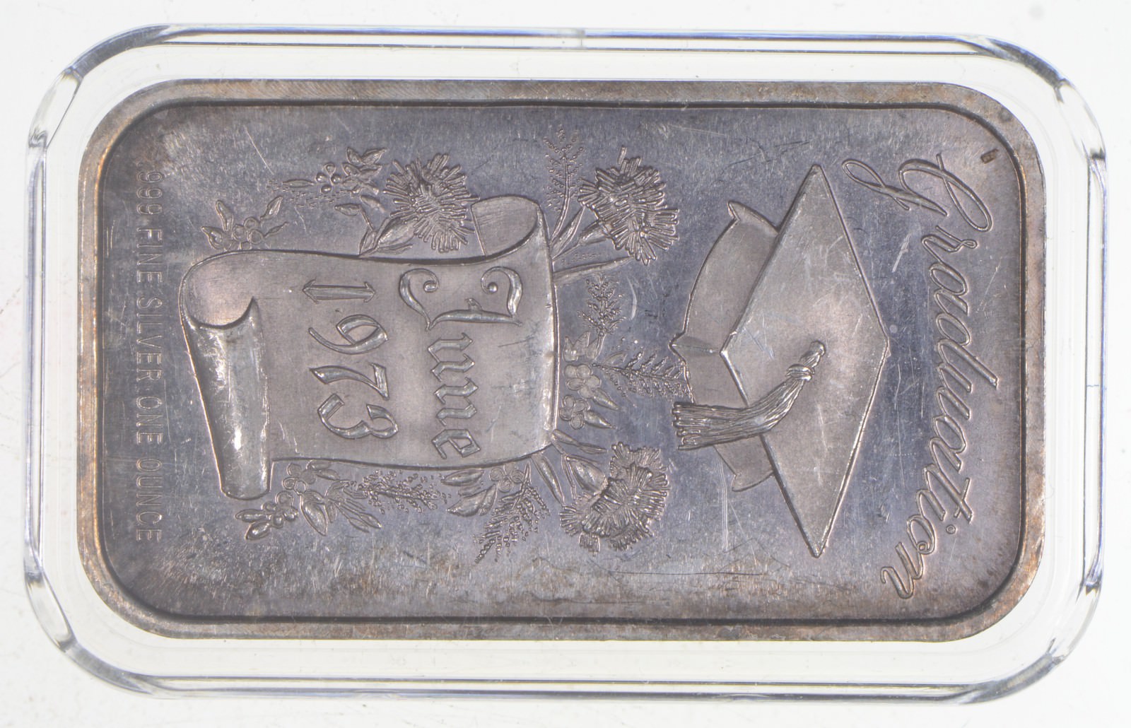 Rare Silver 1 Oz. Graduation 1973 Bar .999 Fine Silver | Property Room