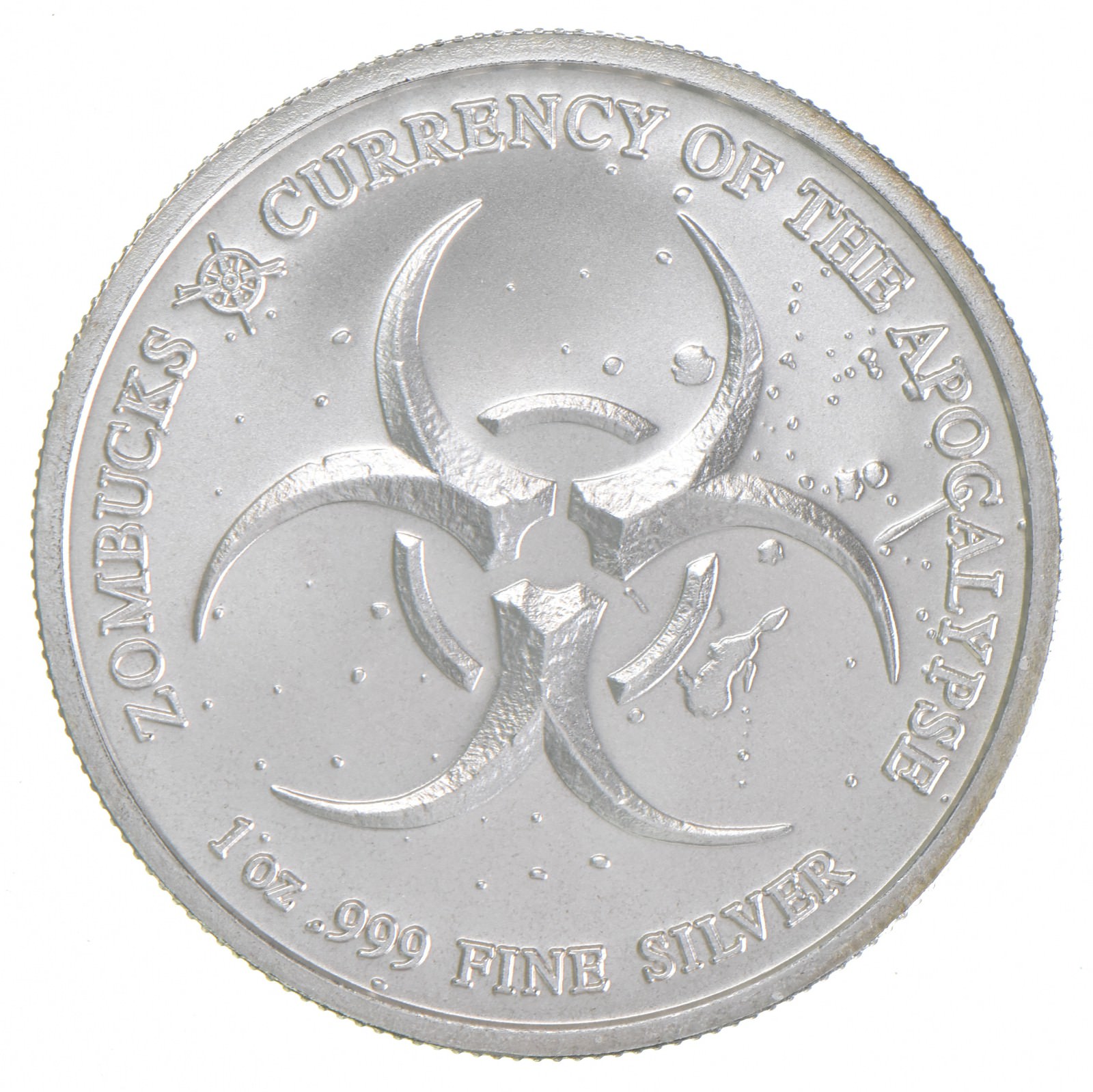 Rare Silver 1 Oz. Zombucks - Currency Of The Apocalypse 999 Fine Silver ...