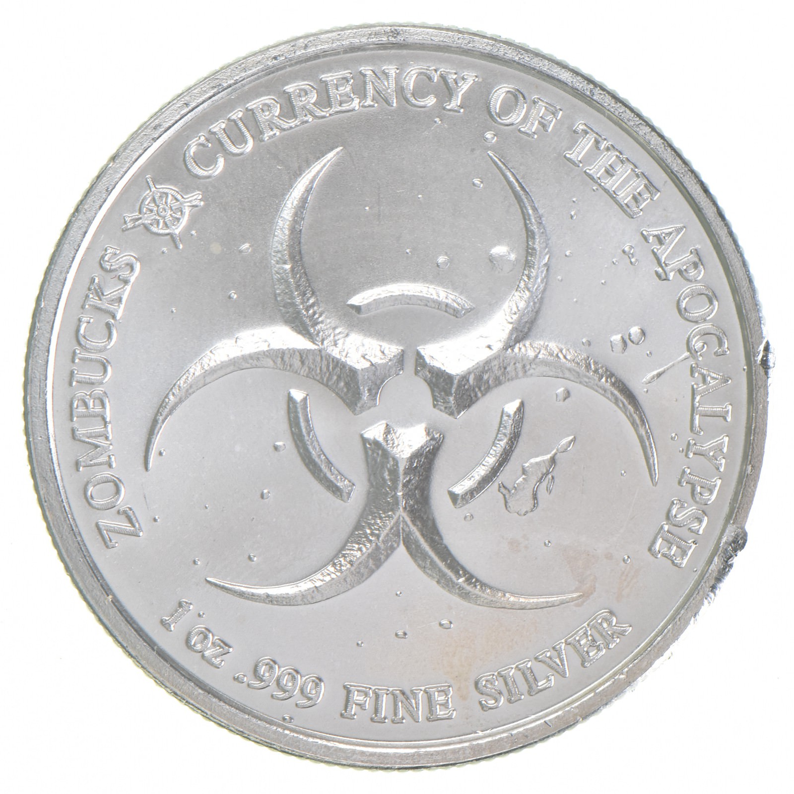Rare Silver 1 Oz. Zombucks - Currency Of The Apocalypse Silver Round ...