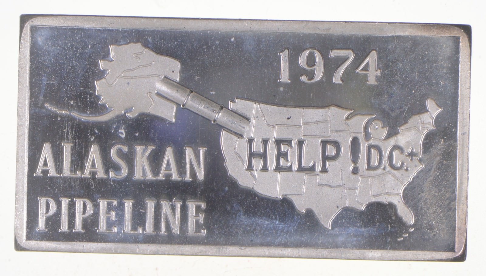 Rare Silver 1 Troy Oz. Alaskan Pipeline 1974 Bar .999 Fine Silver ...