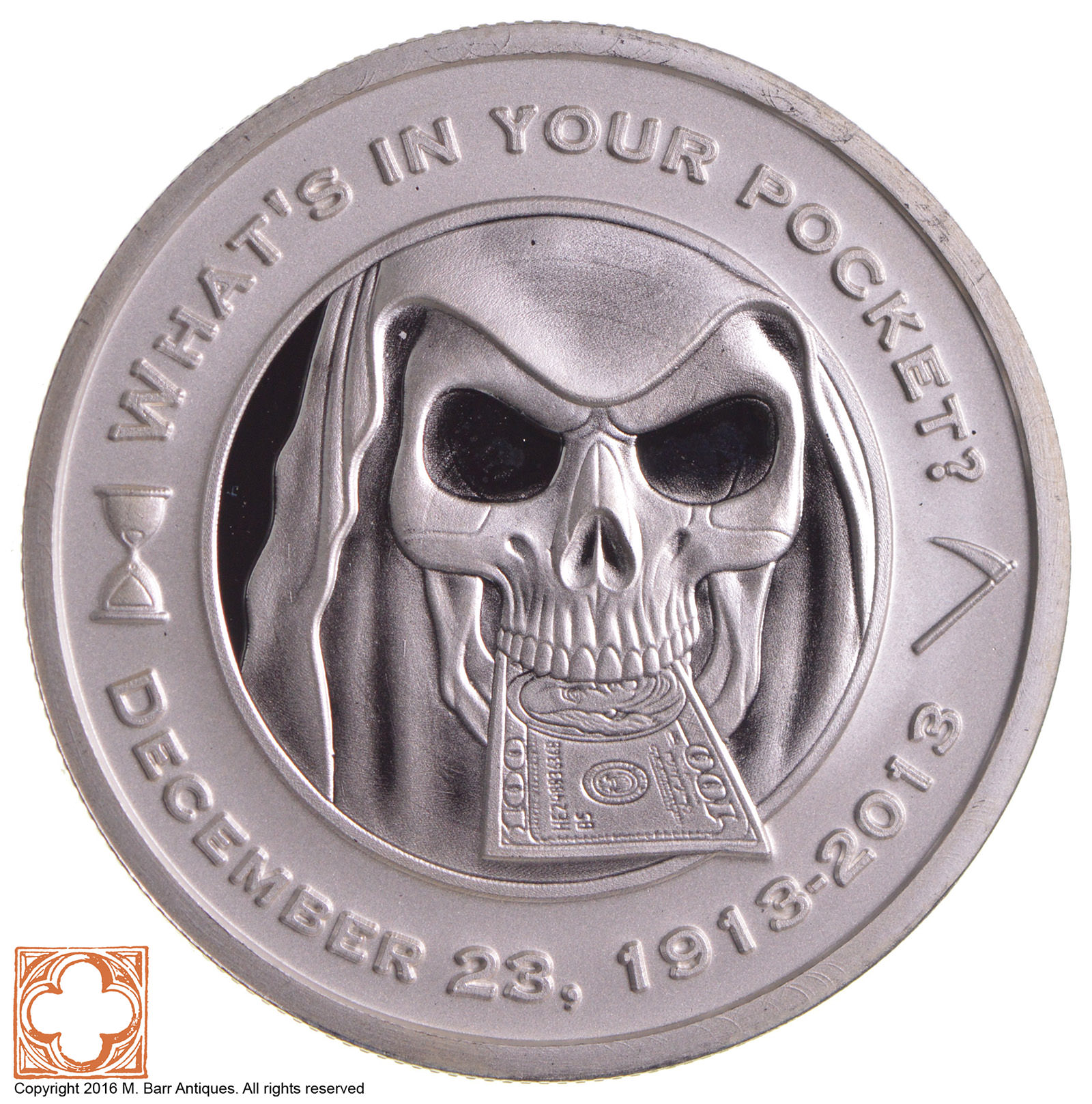 Rare Silver 1 Troy OZ. Bull & Skull Round .999 Fine Silver | Property Room