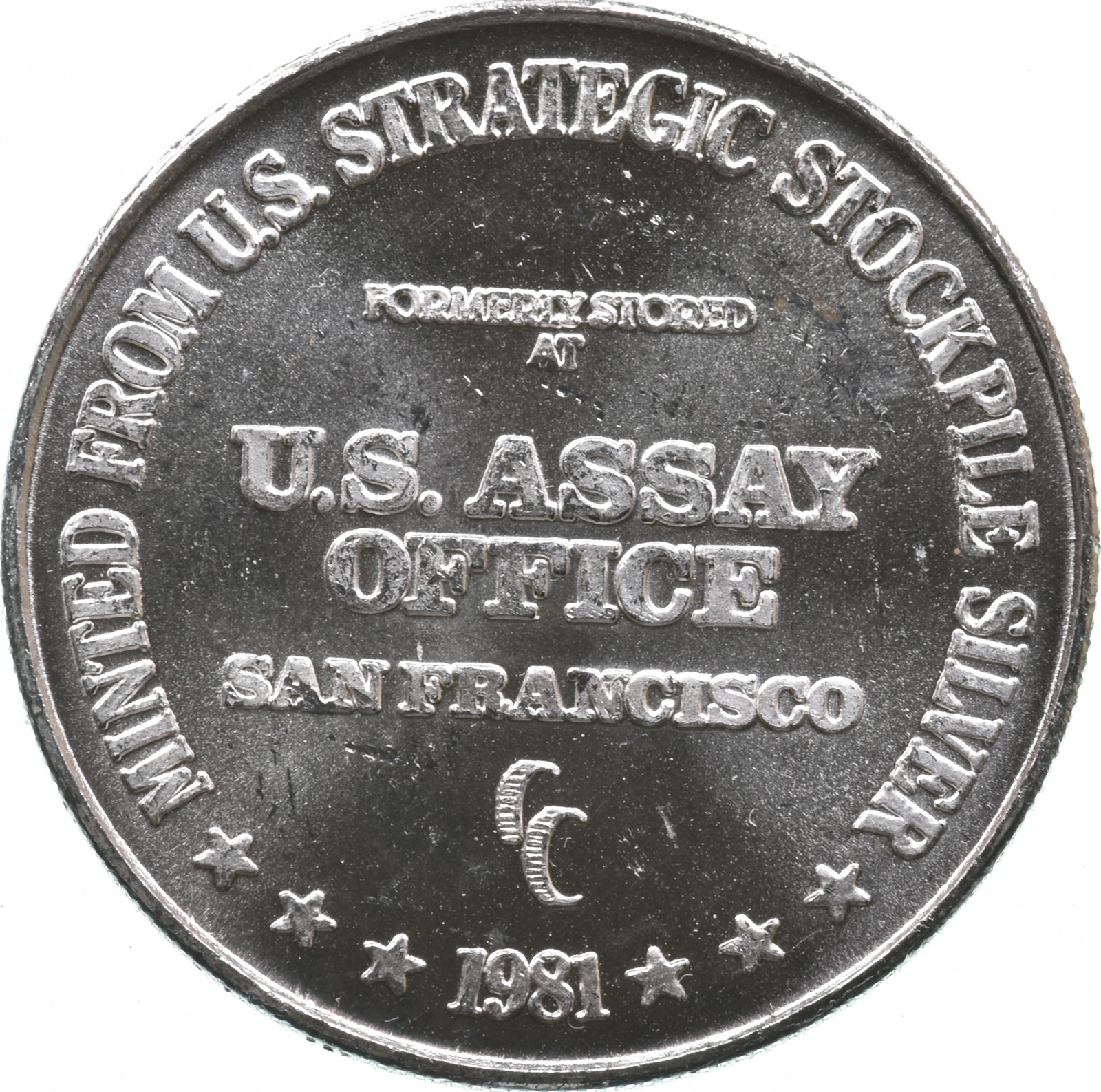 Rare Silver 1 Troy Oz. U.S. Strategic Stockpile Silver Round .999 Fine ...