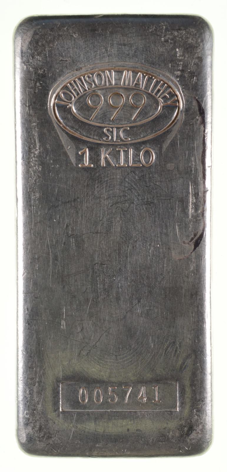 Rare Silver 1,001.2 Grams Johnson Matthey Silver Bar .999 Fine Silver ...