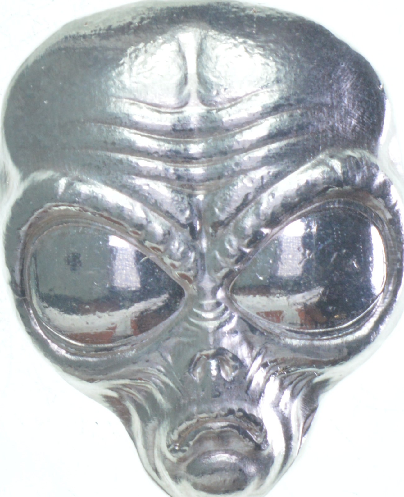 Rare Silver 2 Troy Oz. Alien Head - Sand Casted .999 Fine Silver ...