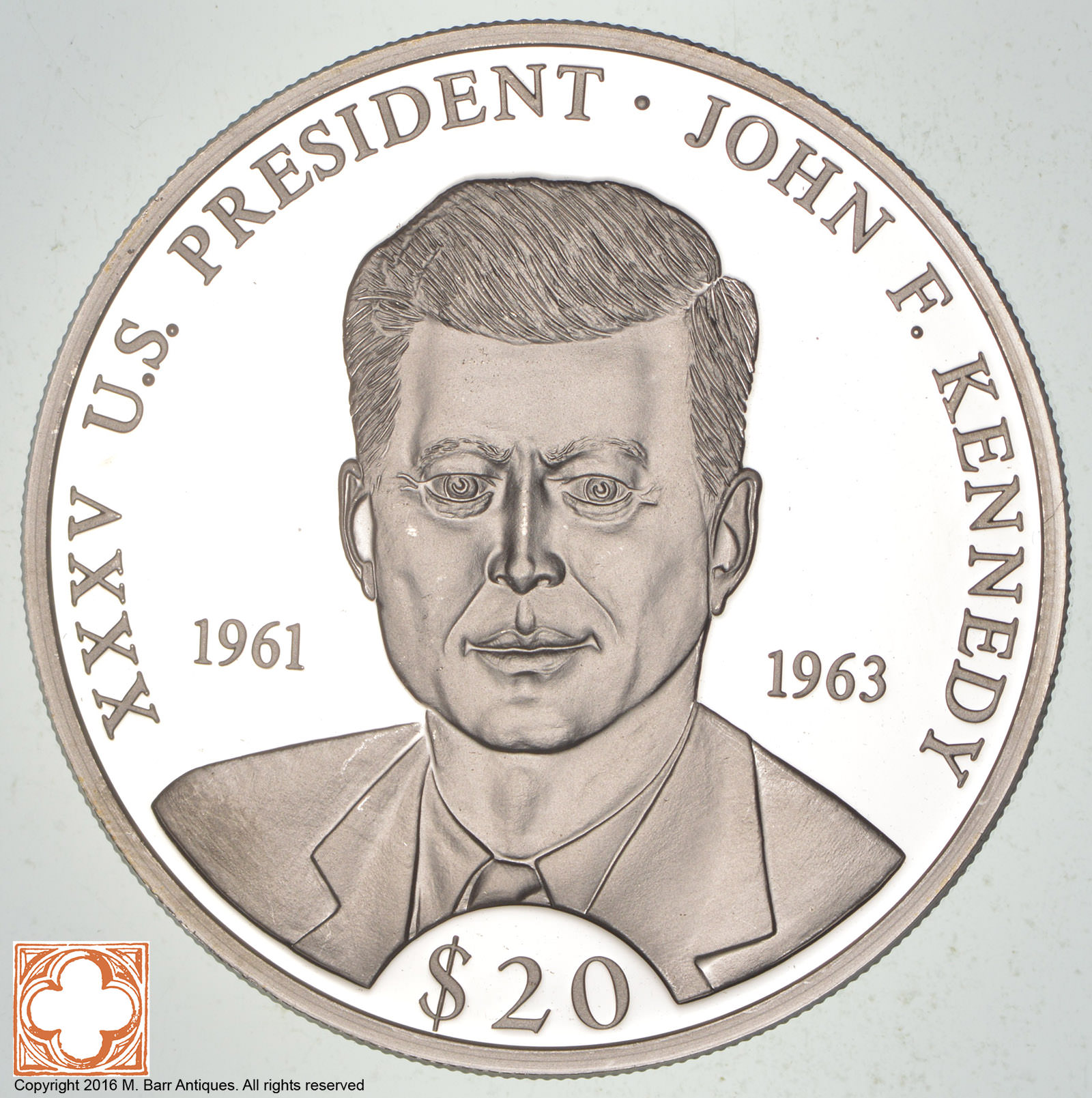 Rare Silver 20 Grams 2006 Liberia John F. Kennedy Round .999 Fine ...