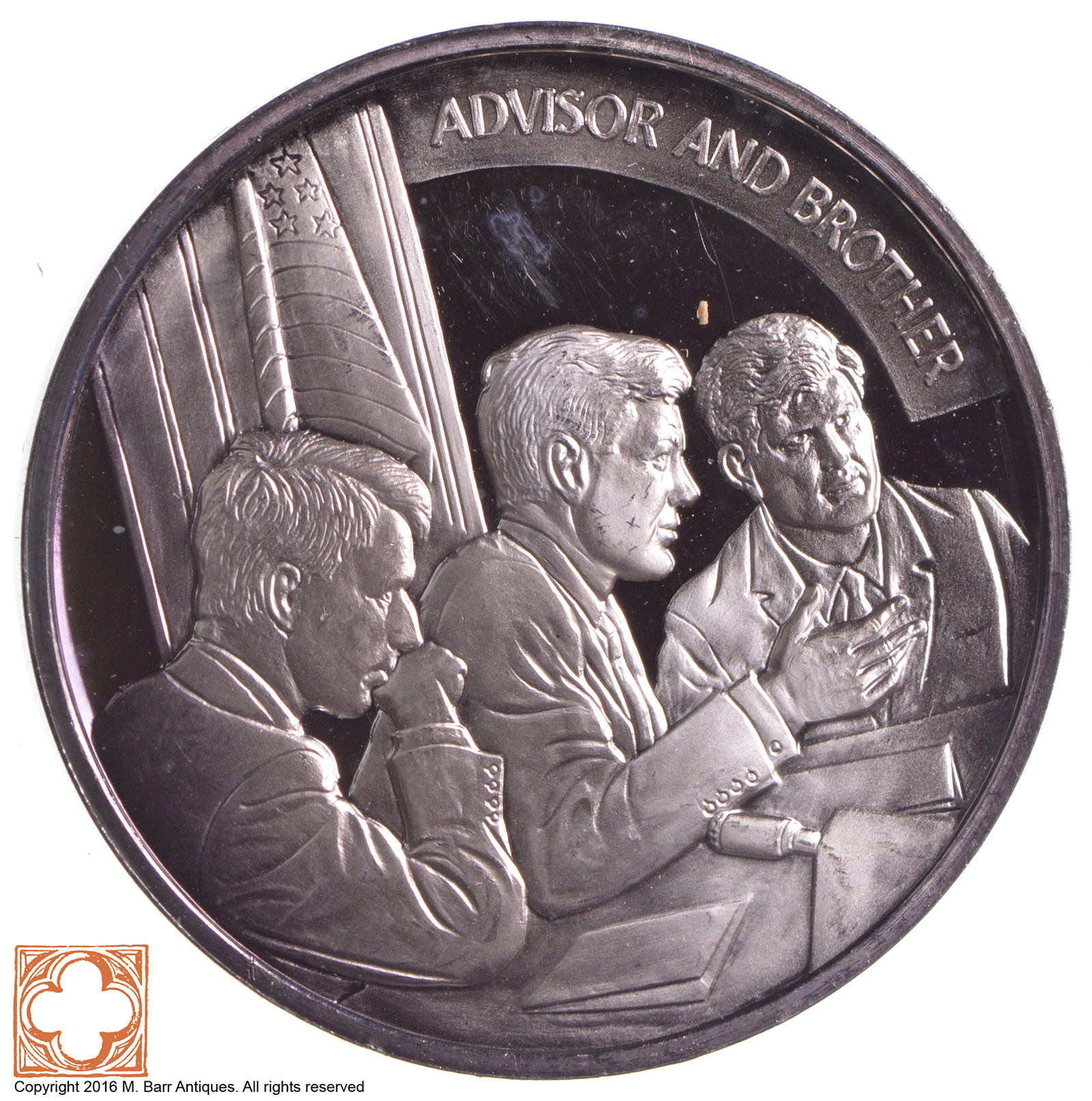 Rare Silver 30.7 Grams John F. Kennedy Advisor And Brother Round .999 ...