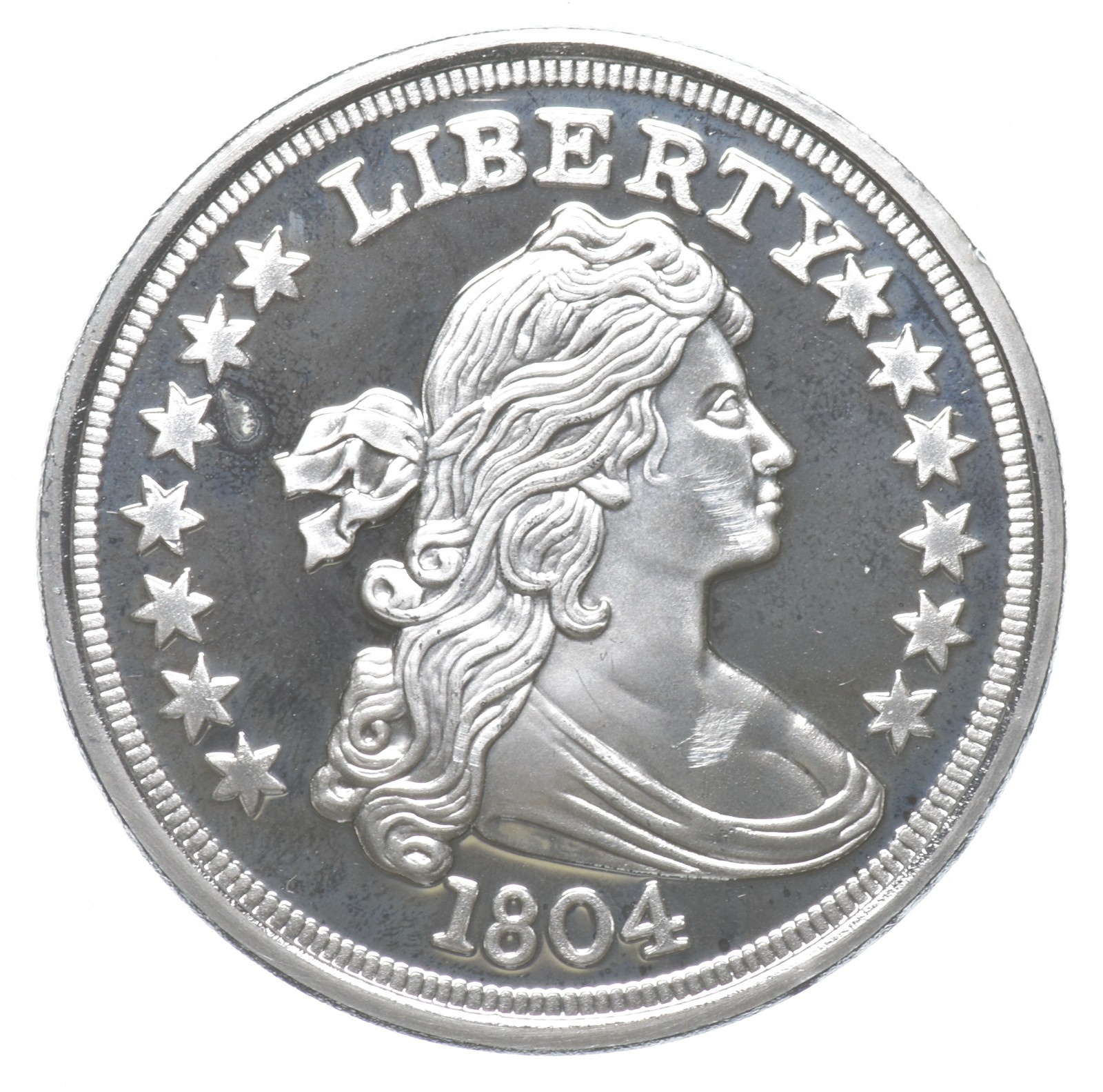 Rare Silver 31.0 Grams Draped Bust Pattern Copy Round .999 Fine Silver ...