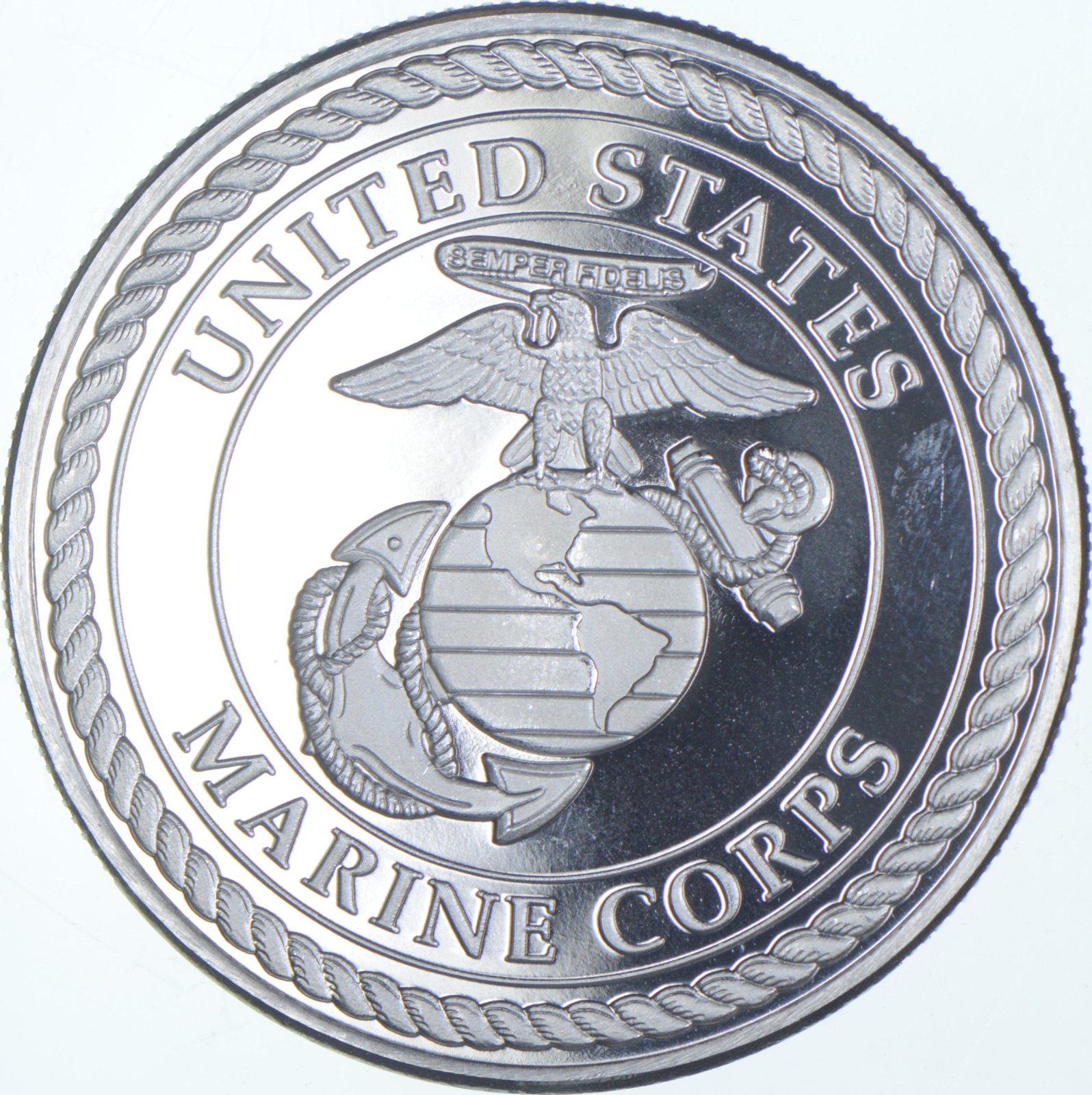 Rare Silver 31.0 Grams U.S. Navy & Marine Corps Round .999 Fine Silver ...