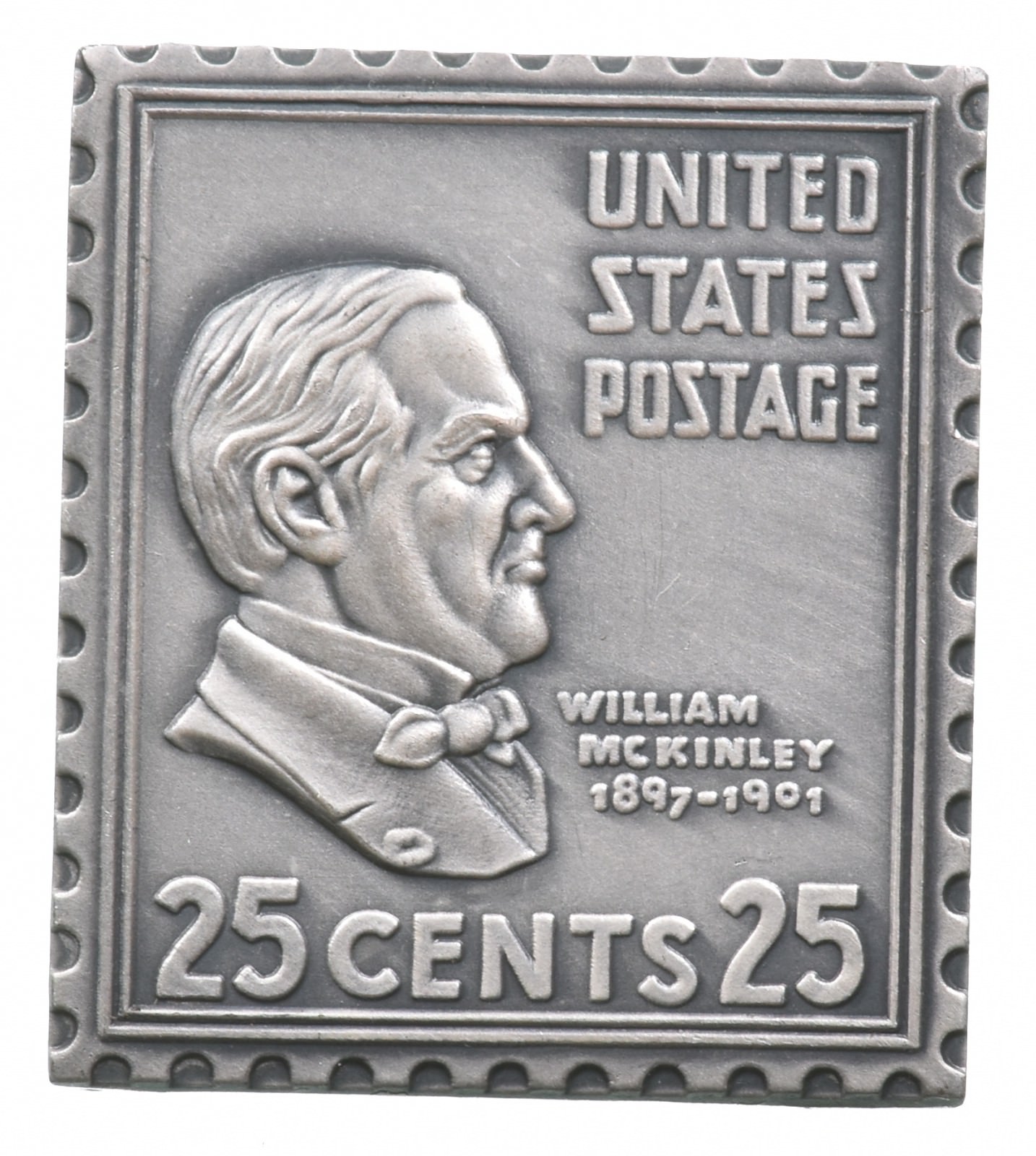 Rare Silver 8.4 Grams 25 Cents U.S. Post Stamp - President William ...