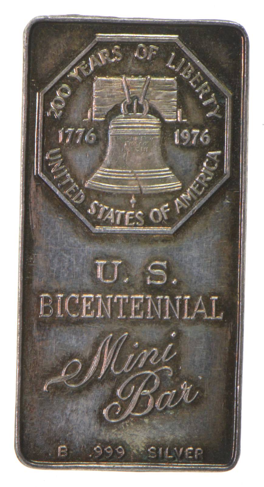 Rare Silver 9.4 Grams U.S. Bicentennial Silver Bar.999 Fine Silver ...
