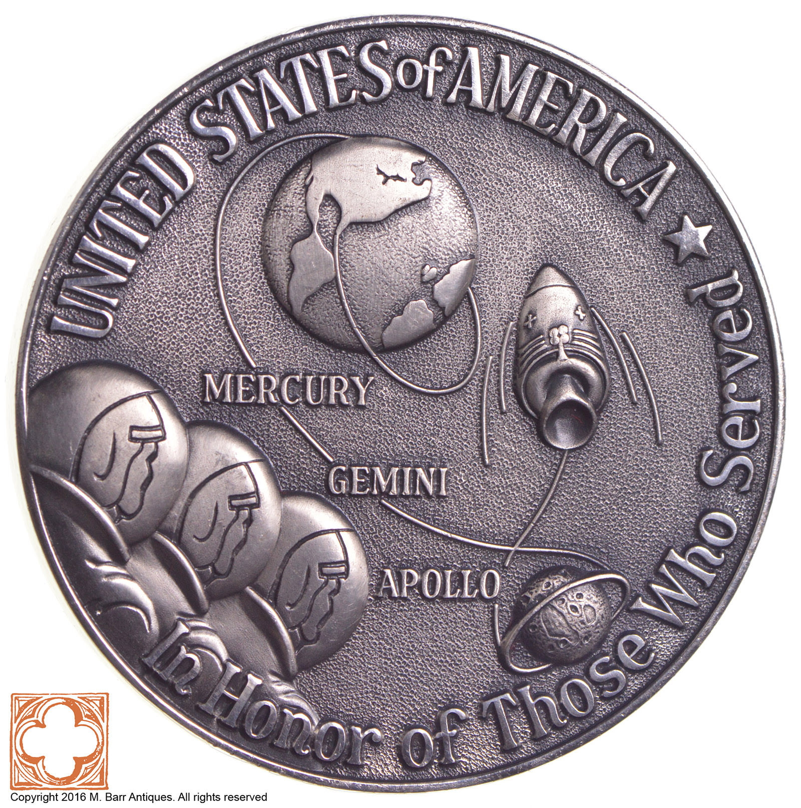 Rare Silver 96.8 Grams First Lunar Landing Round .999 Fine Silver ...