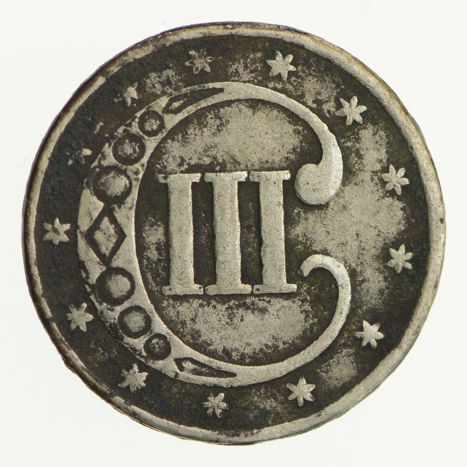 RARE Silver Trime - 1851 Three Cent Silver - 3 Cent Early US Coin ...