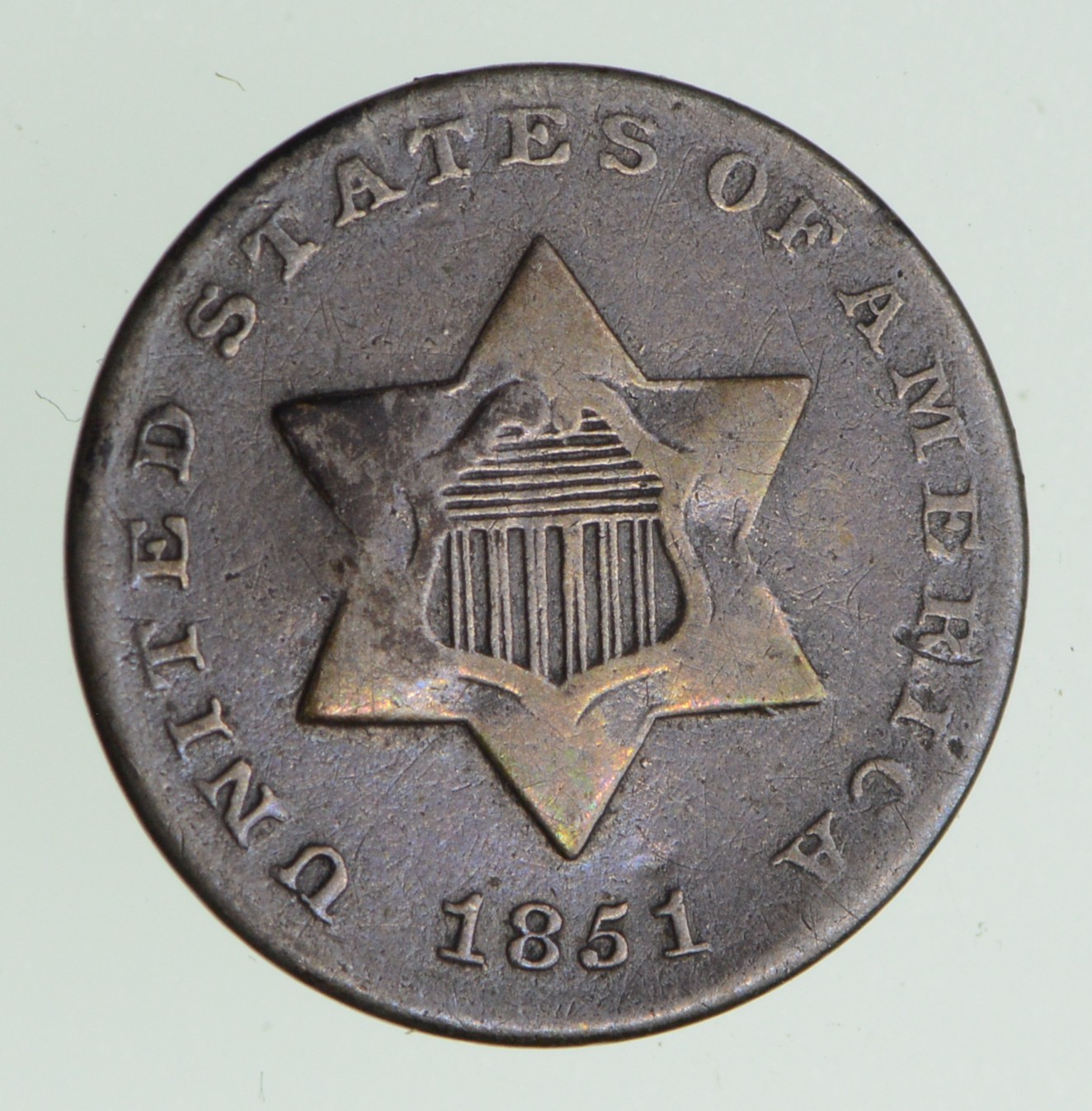 RARE Silver Trime - 1851 Three Cent Silver - 3 Cent Early US Coin ...