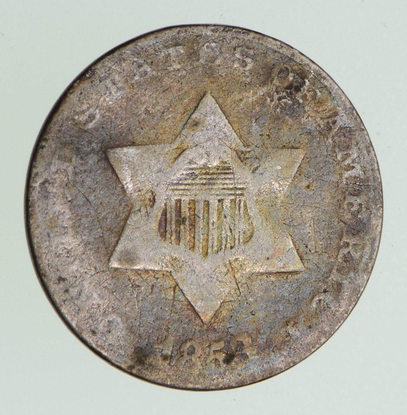 RARE Silver Trime - 1853 Three Cent Silver - 3 Cent Early US Coin ...