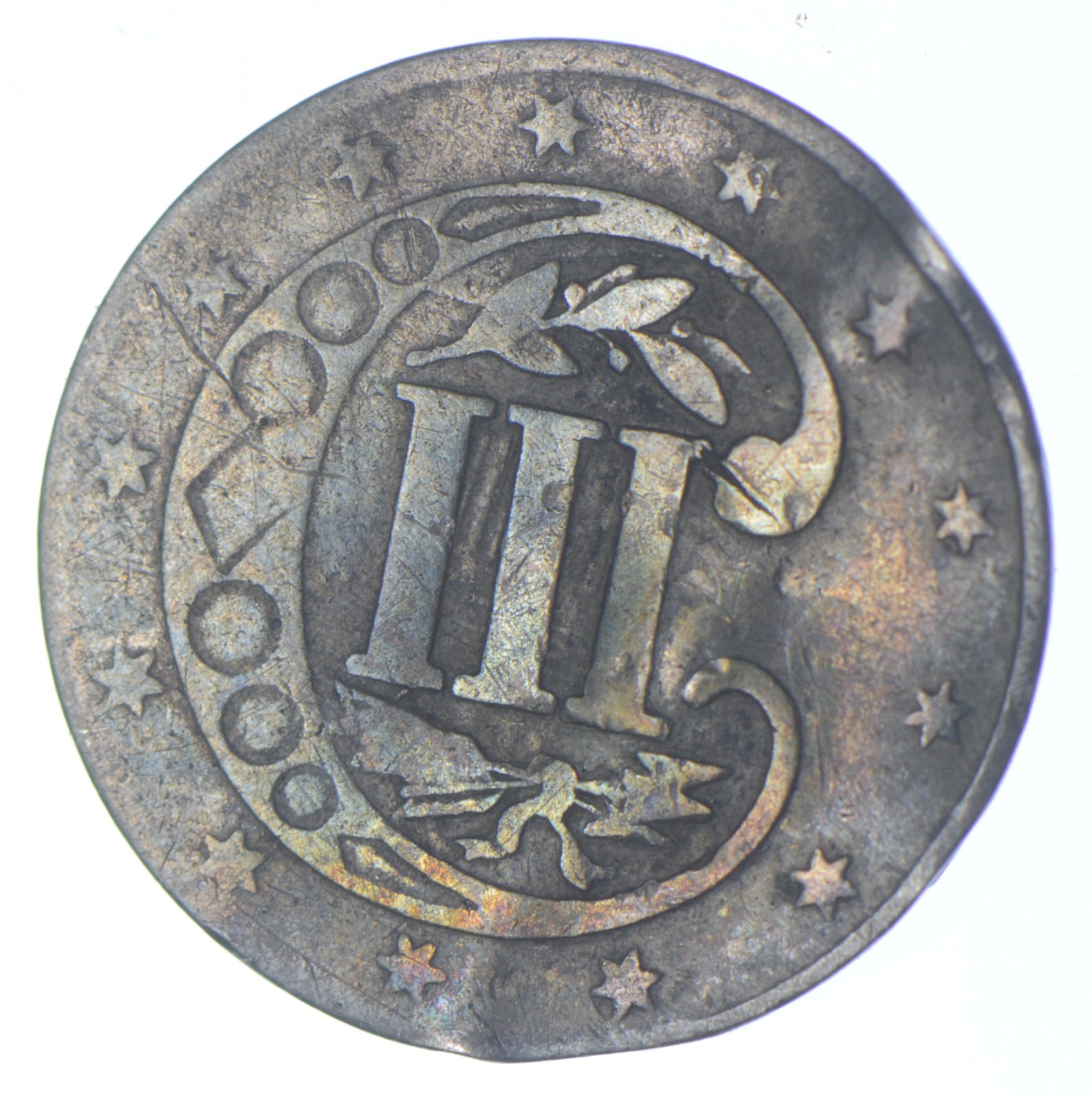 RARE Silver Trime - 1855 Three Cent Silver - 3 Cent Early US Coin ...
