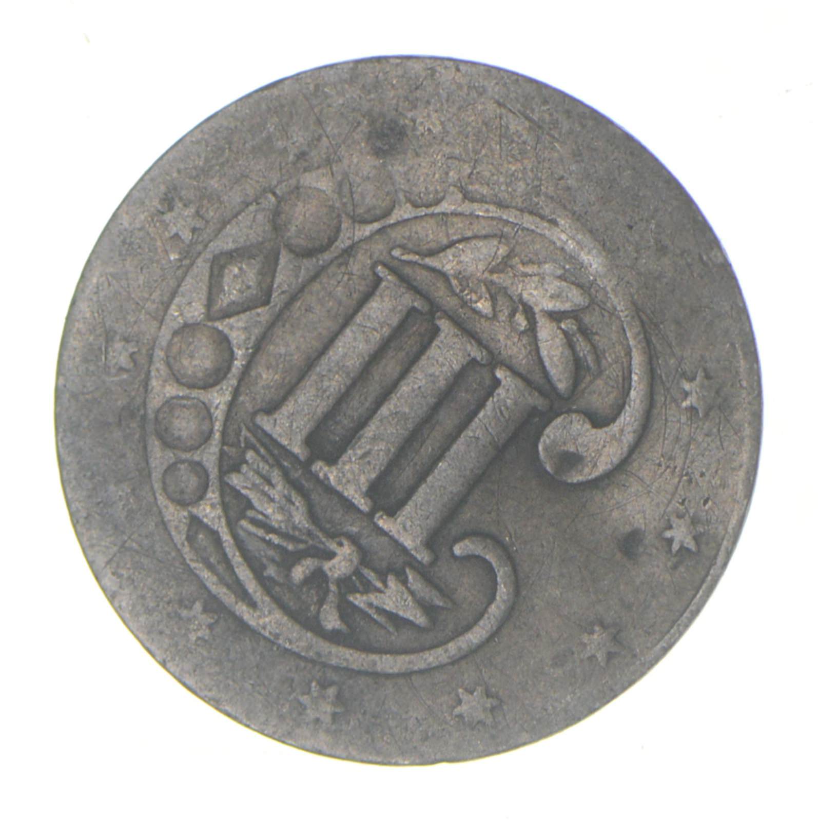 RARE Silver Trime - 1857 Three Cent Silver - 3 Cent Early US Coin ...