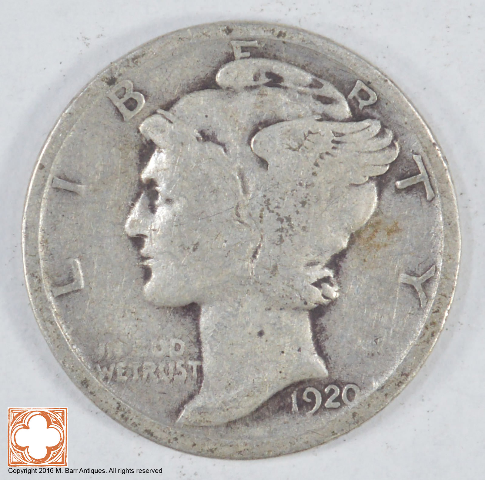 Roaring 1920'S - 1920 Mercury Liberty Head Silver Dime | Property Room