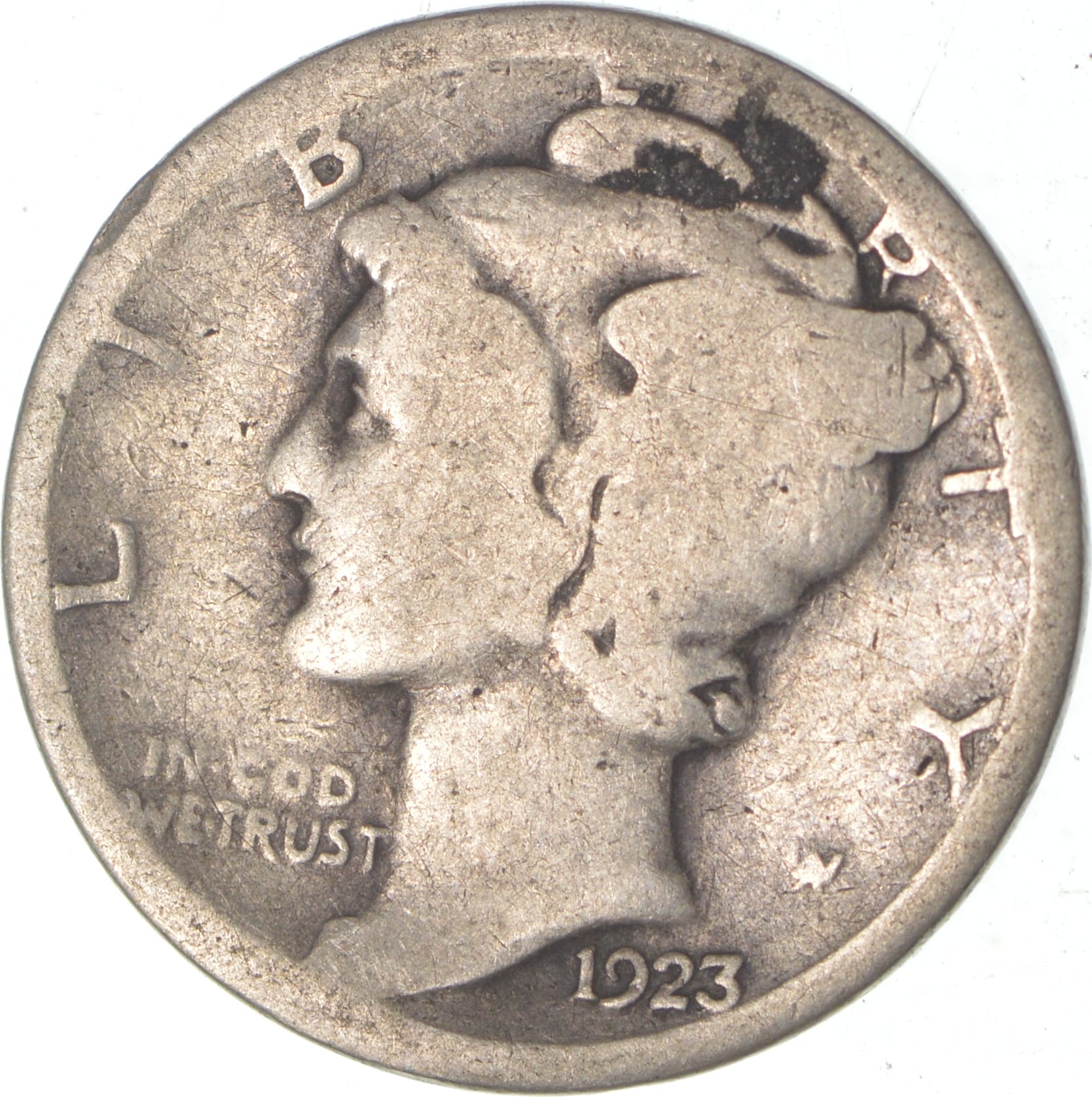 Roaring 1920 S 1923 Mercury Liberty Head Silver Dime Property Room