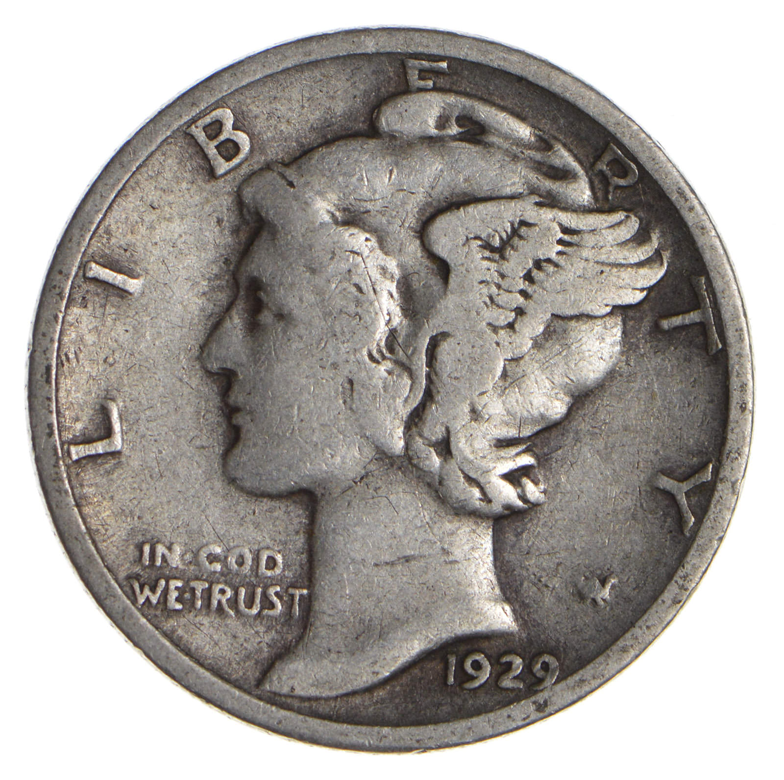 Roaring 1920'S - 1929 Mercury Liberty Head Silver Dime | Property Room
