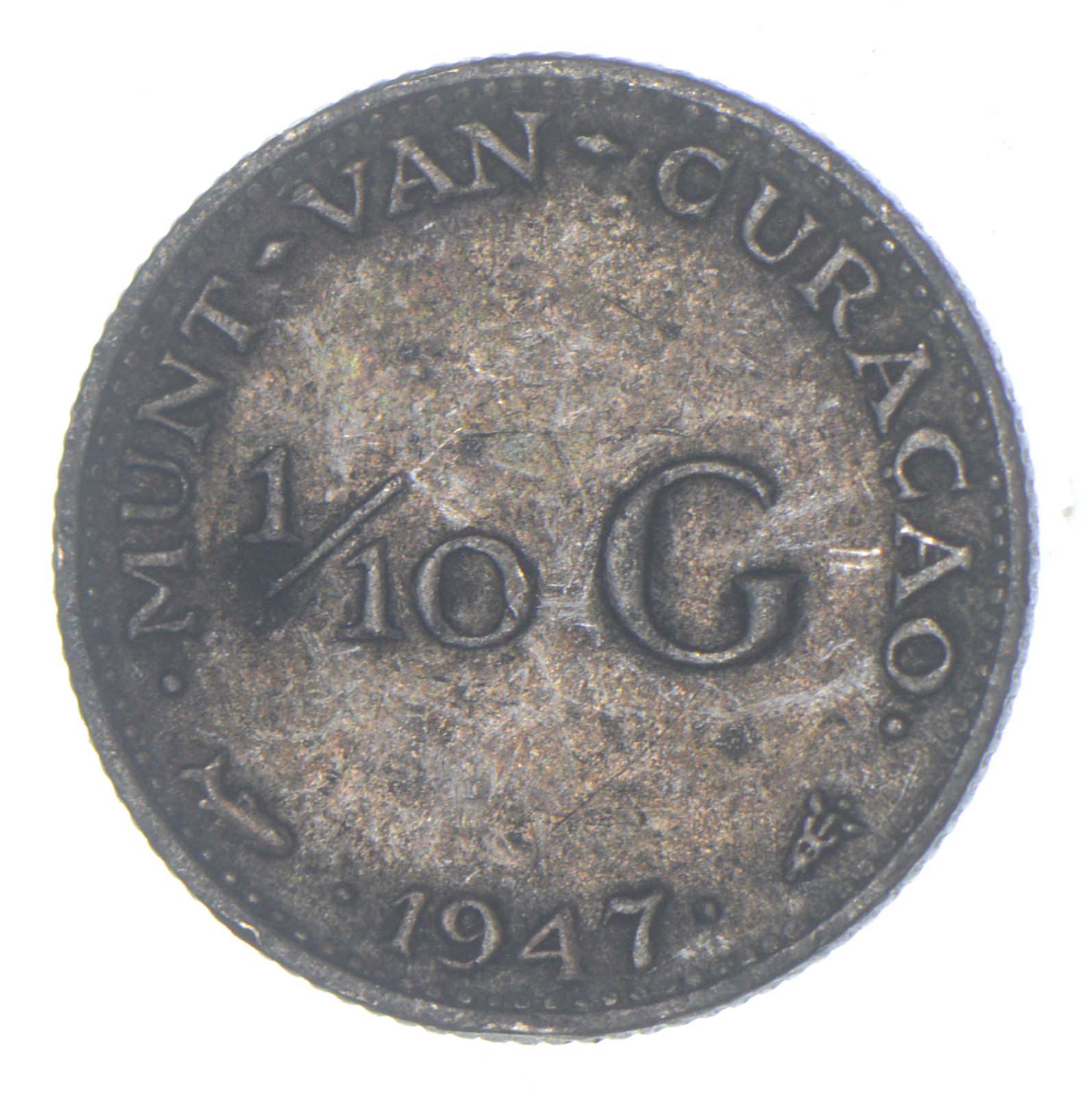 Roughly the Size of a Dime - 1947 Curacao 1/10 Gulden - World Silver ...