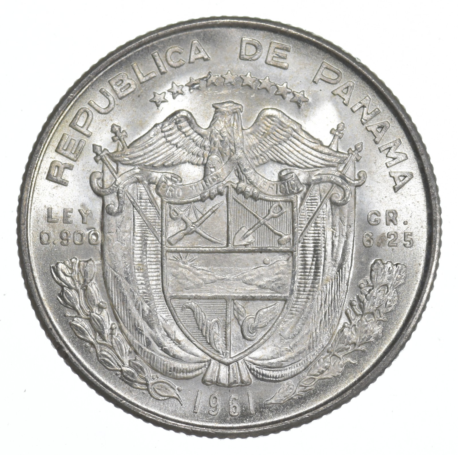 Roughly the Size of a Quarter - 1961 Panama 1/4 Balboa - World Silver ...