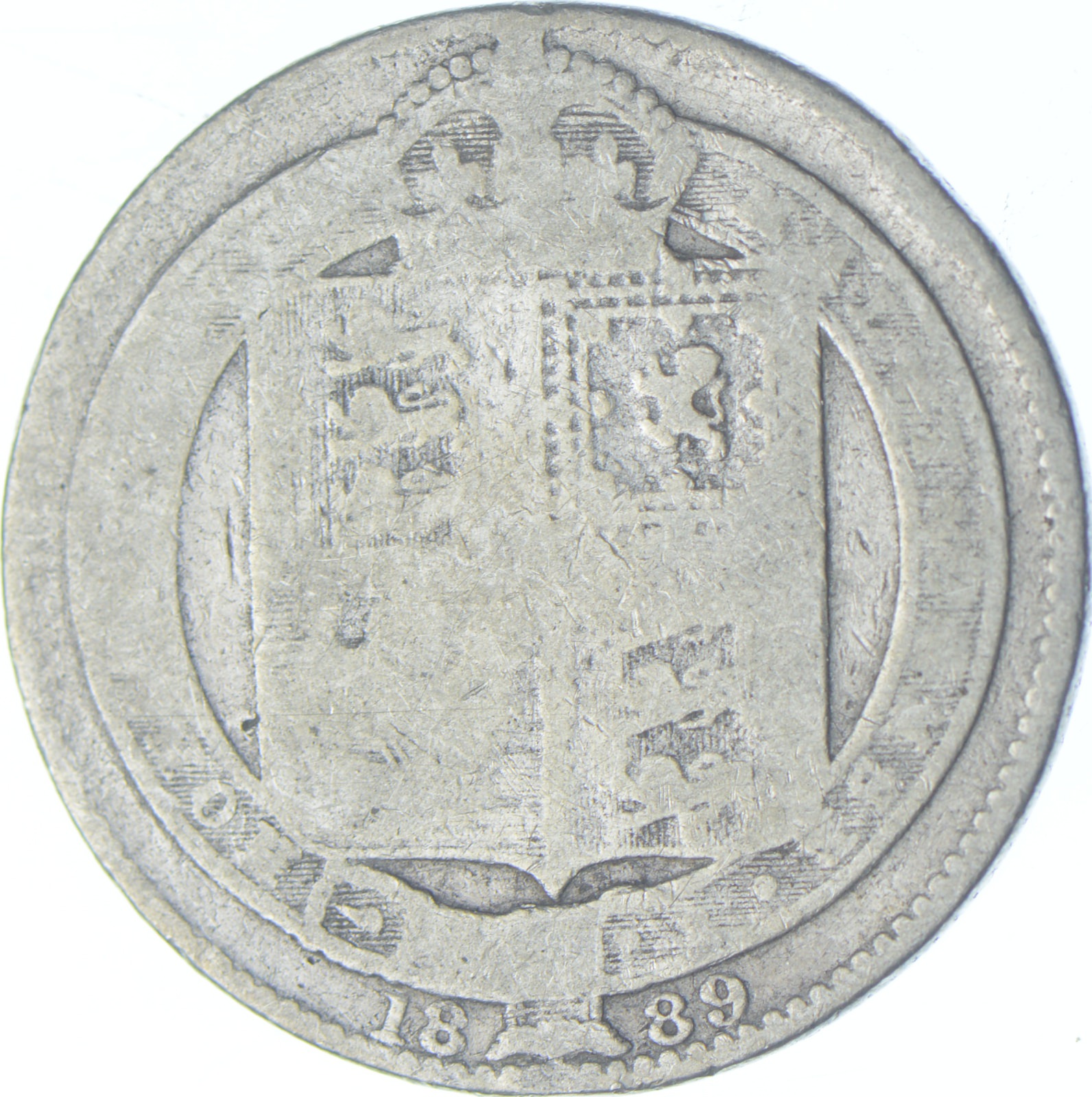 Roughly the Size of Quarter 1889 Great Britain 1 Shilling World Silver ...