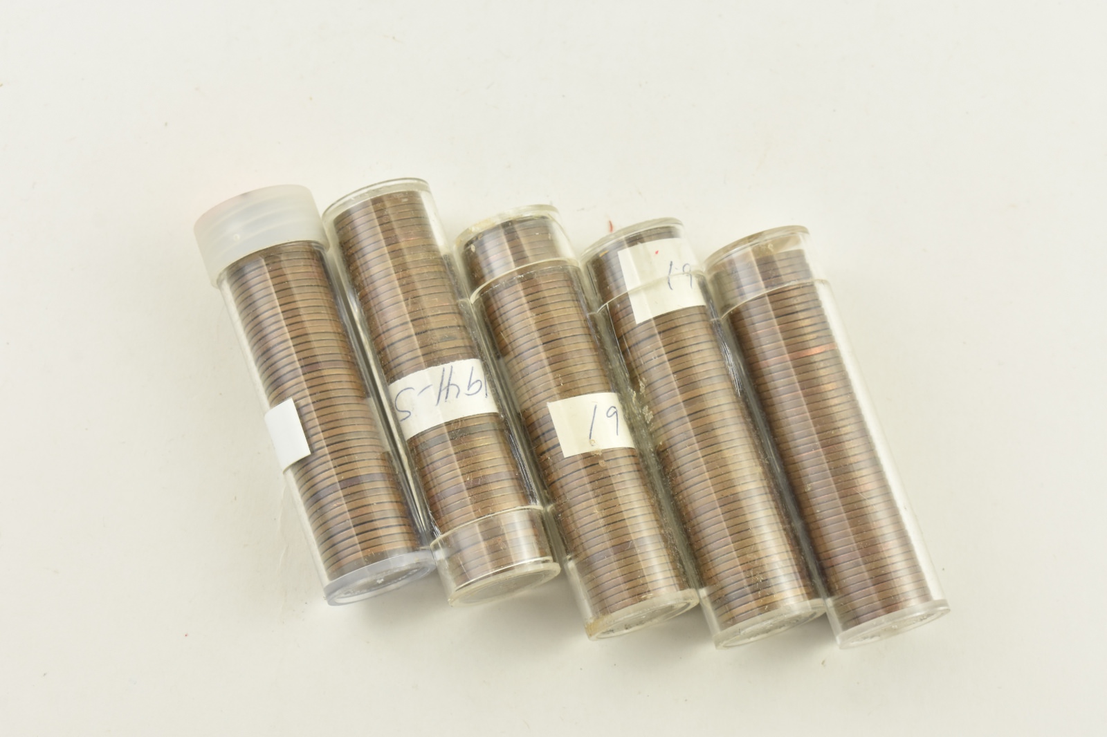 S MINT Mark ONLY - 1941 1940 1942 1940 1948 Lincoln Wheat Cent 5 Roll ...