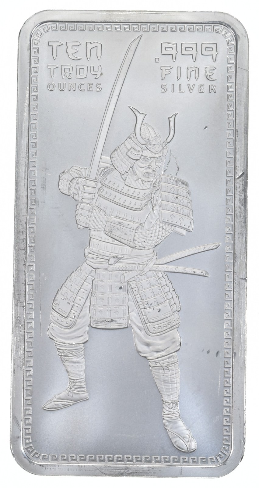 Samurai Warrior 10 Troy Oz. .999 Fine Silver Bar | Property Room