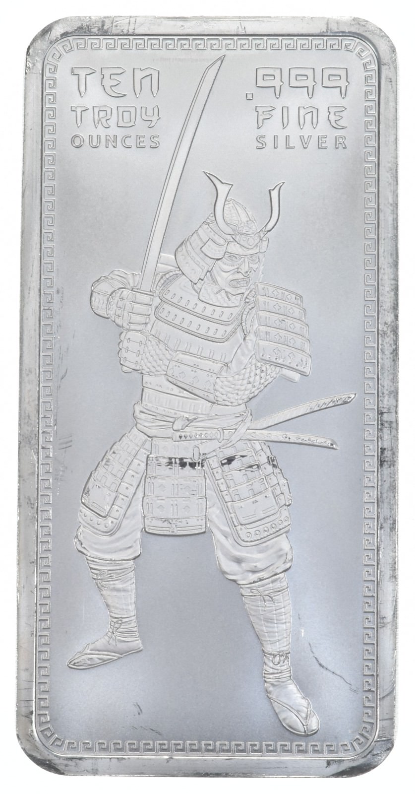 Samurai Warrior 10 Troy Oz. .999 Fine Silver Bar | Property Room
