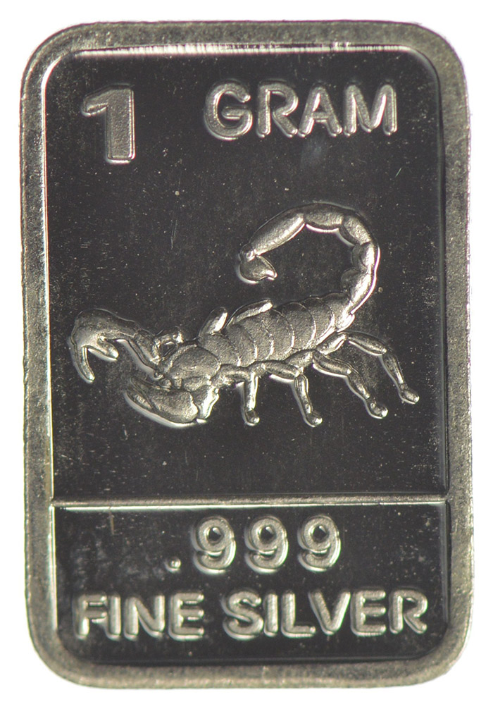 Scorpion - Animal Series - 1 Gram .999 Fine Silver Bar | Property Room