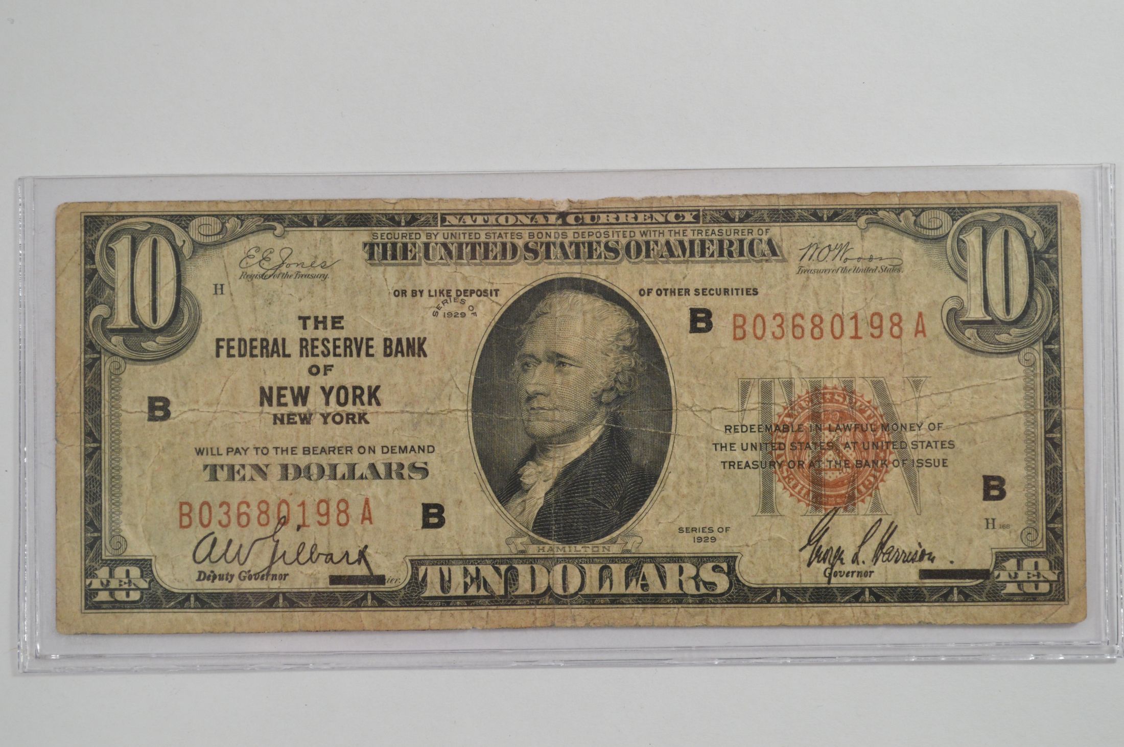 Series 1929 $10 Dollar National Currency Note New York, New York ...