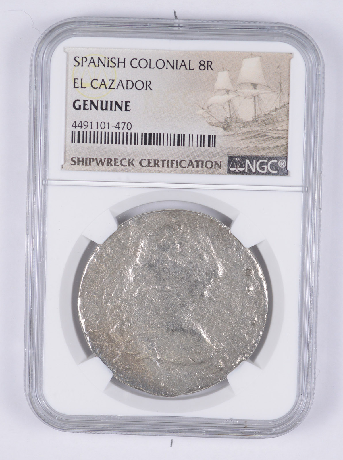 SHIP WRECK - El Cazador Spanish Colonial - 8 Real Silver Coin - NGC ...
